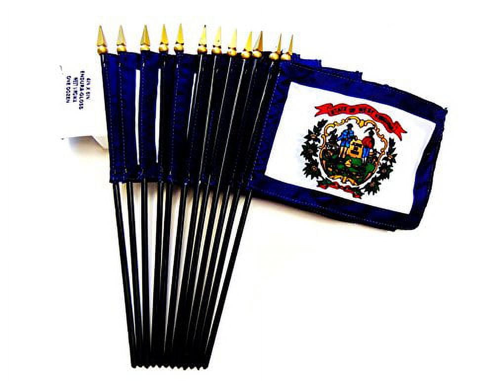 Box of 12 West Virginia 4"x6" Miniature Desk & Table Flags; 12 American ...