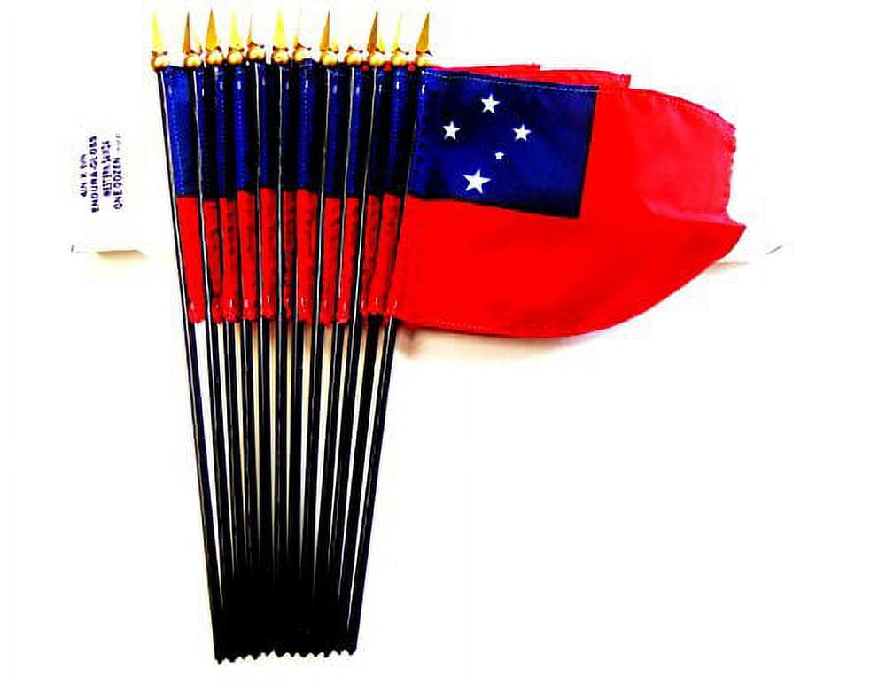 Box of 12 Mini Western Samoa Desk & Table Flags (4"x6") - High-Quality ...