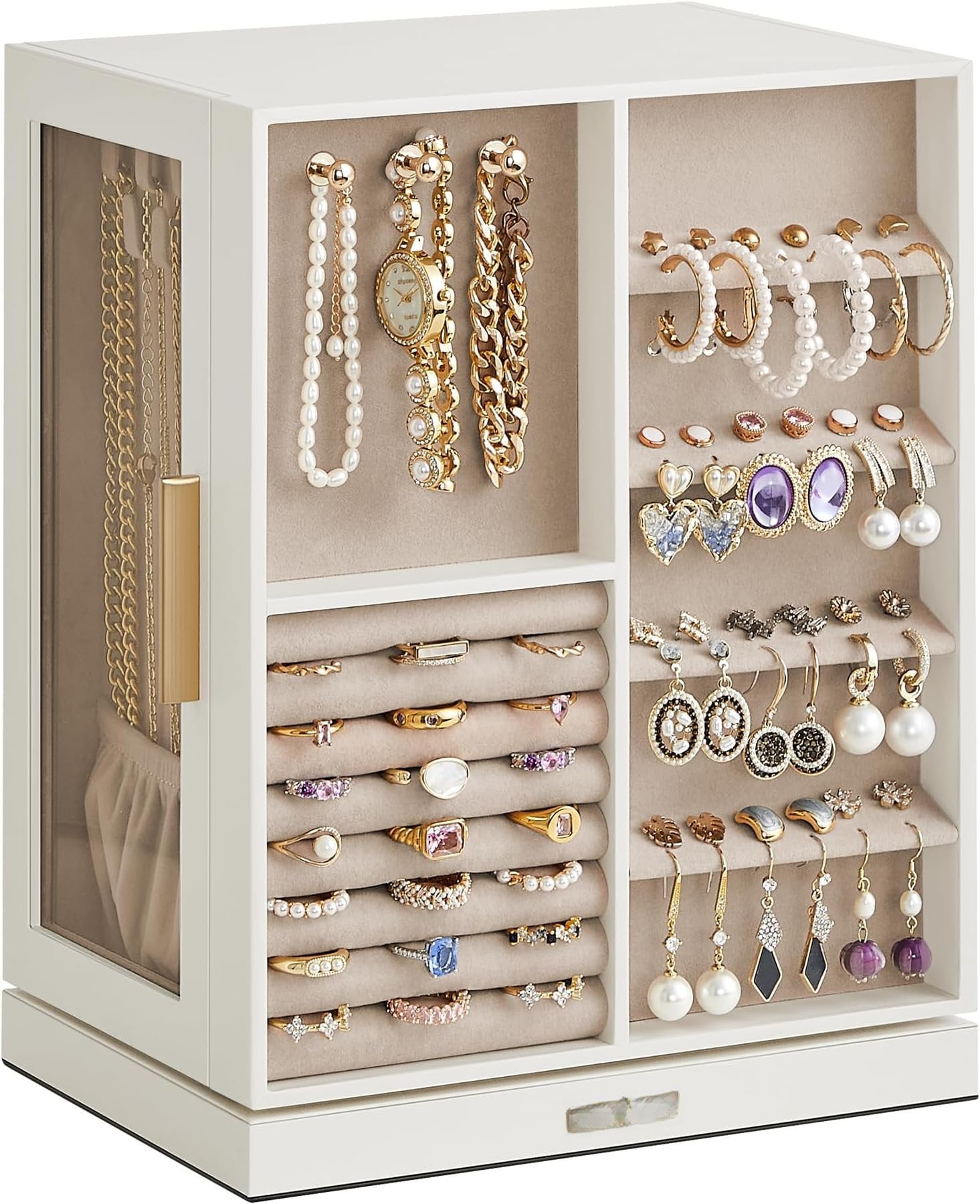 Box 360? Rotating, Storage Case with 5 Drawers, Organizer, Glass Window ...