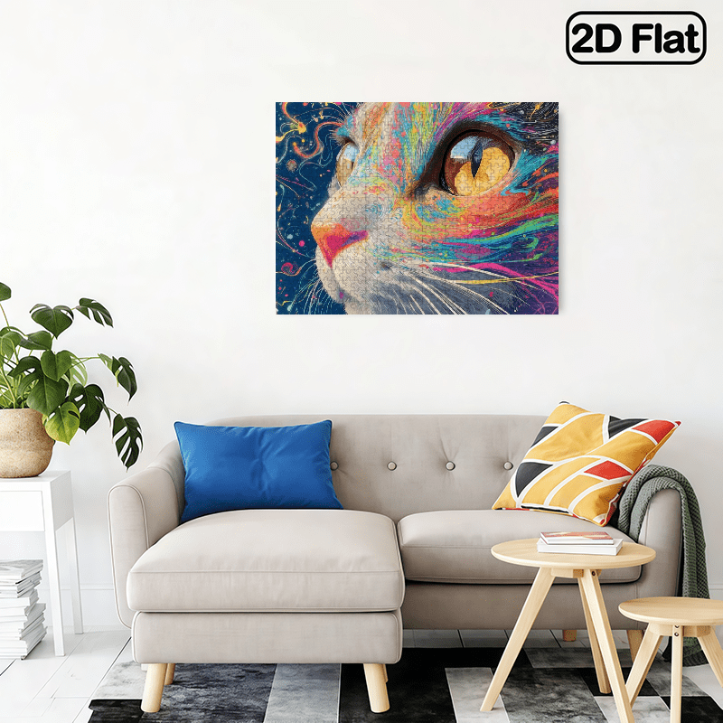 A Box of 500pcs Adult Mini Jigsaw Puzzle Featuring a Colorful Cat ...