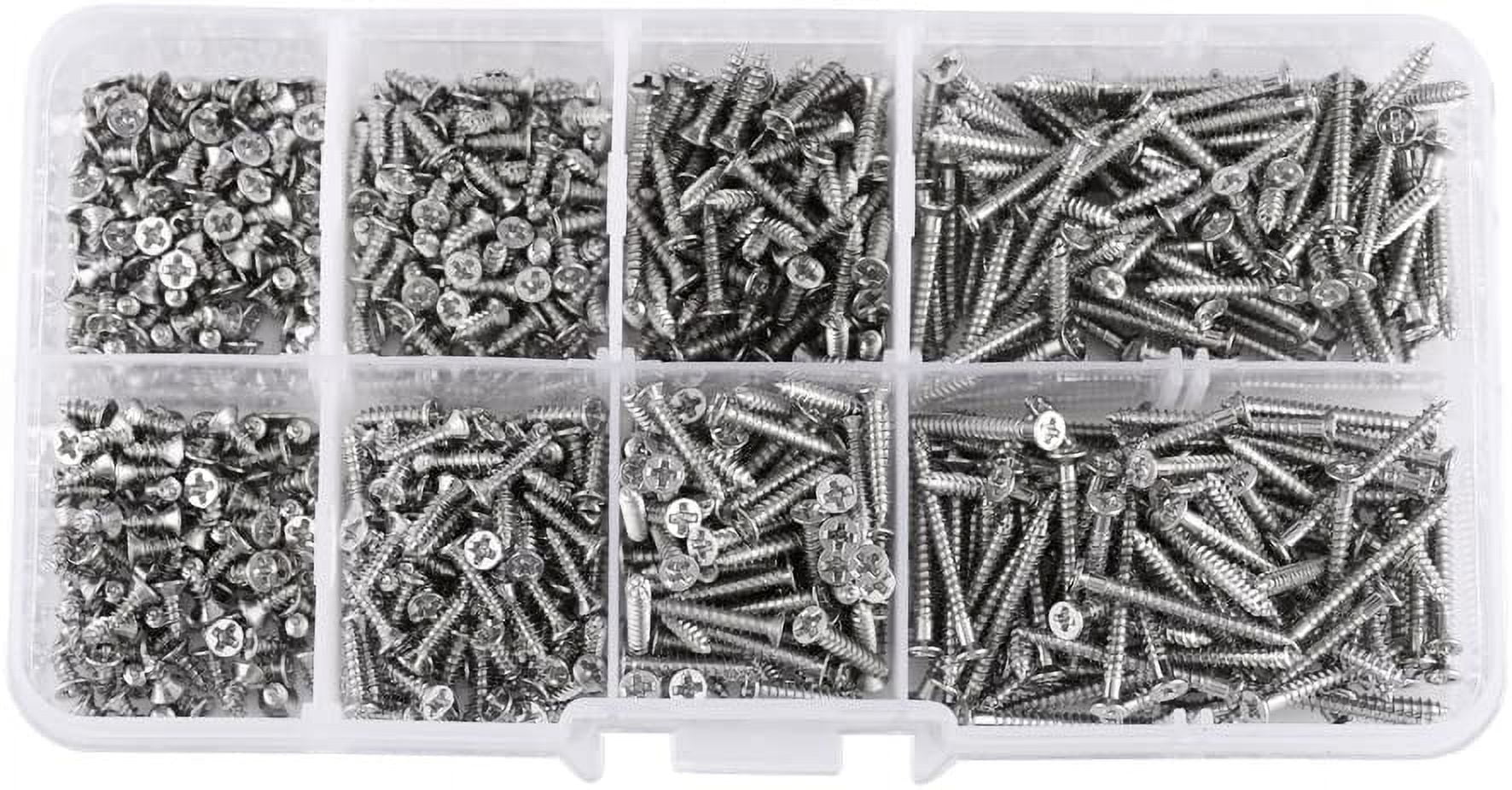 Box of 800pcs M2 Assortment Screws Bolt Flat Head Countersunk Phillips Cross Recess Fully ...