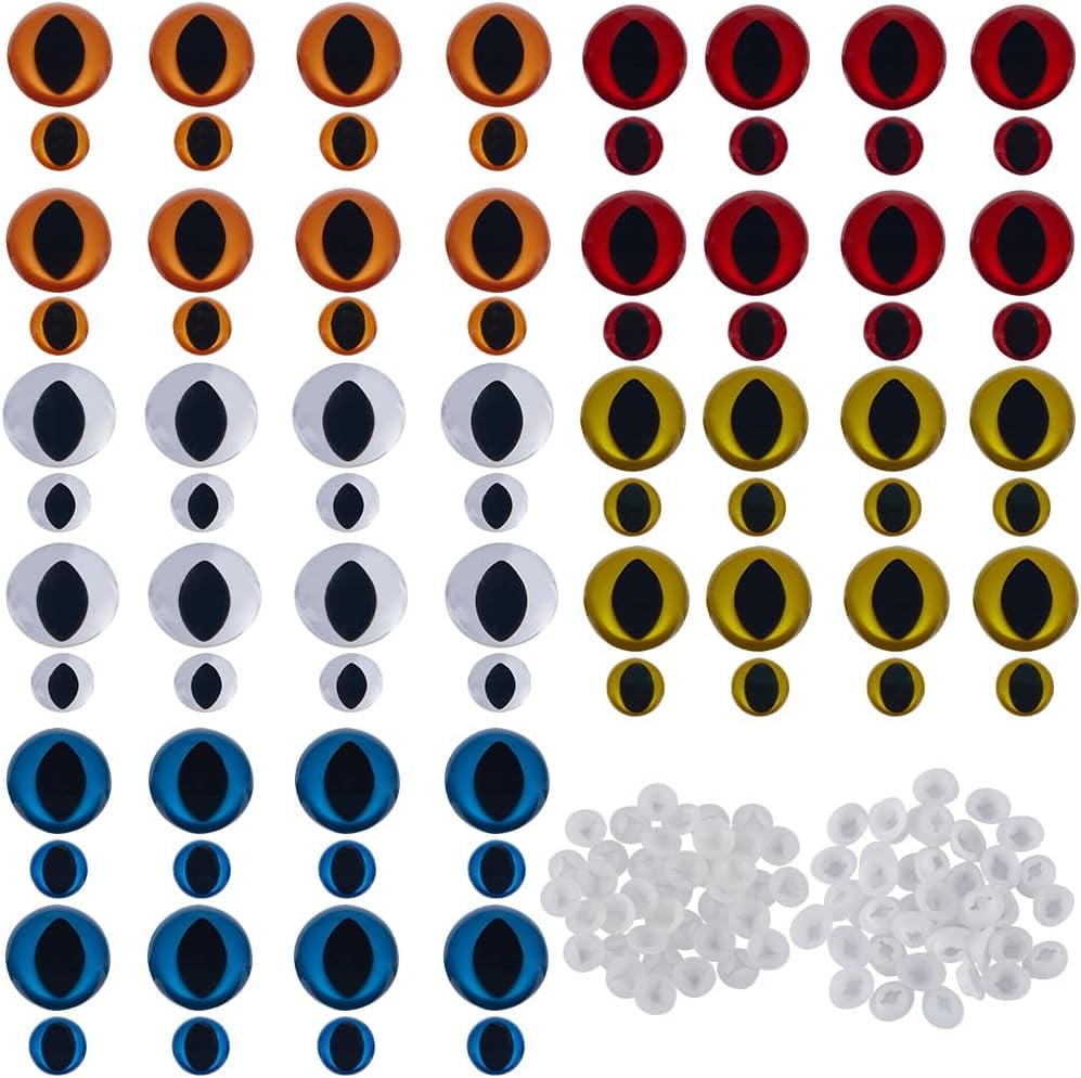 A Box 80Pcs 10 Styles Plastic Eyes 10mm 18mm Colored Craft Safety Eyes ...