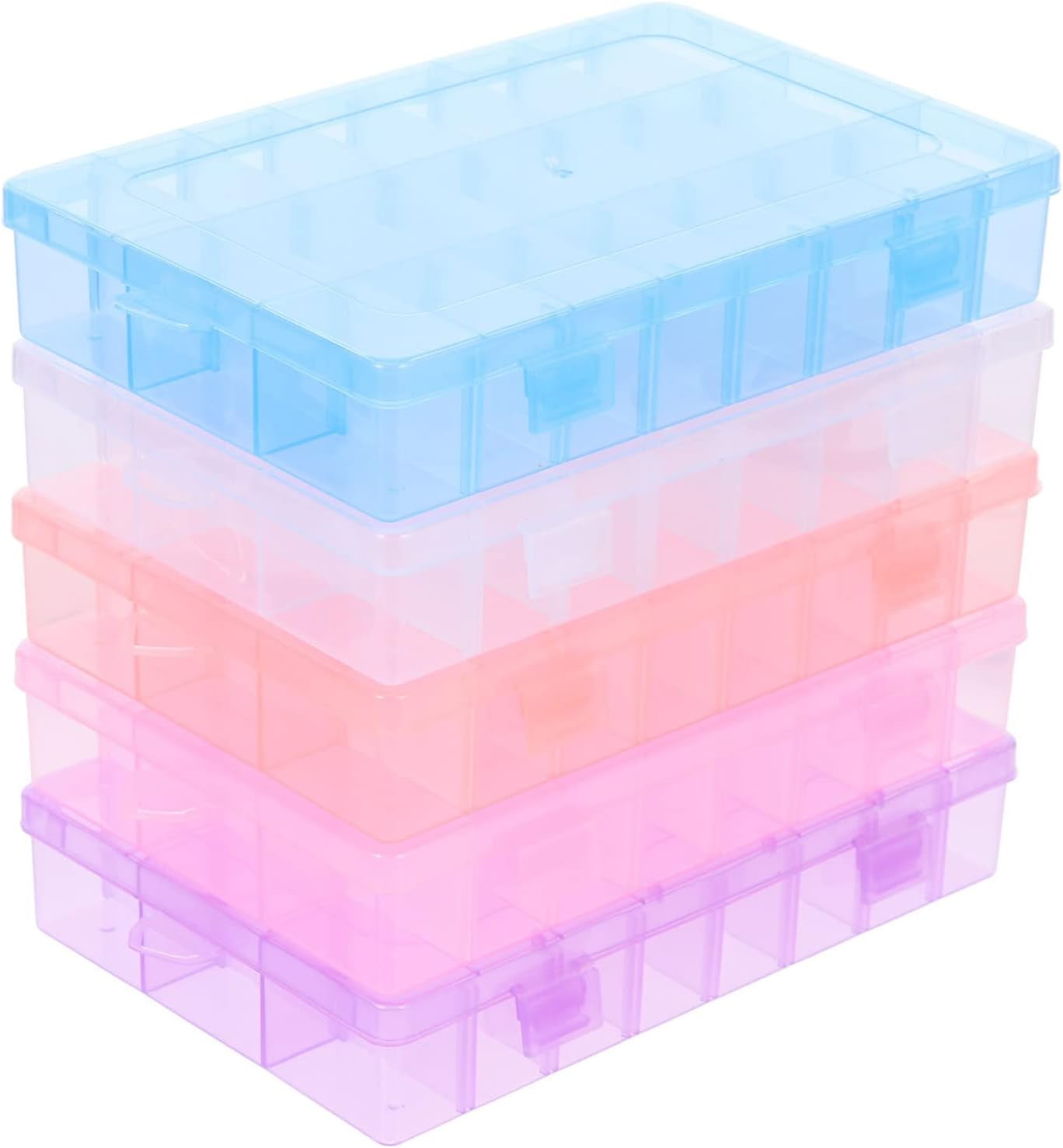 Box Adjustable Container Grid Art Organizing Clear Fishing Grids ...