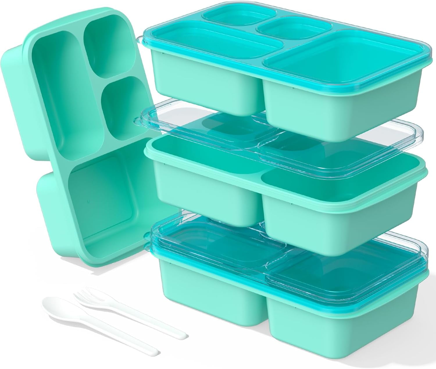 Box Adult Lunch Box - 4 Pack, 5 - Compartment Meal Prep Container for ...