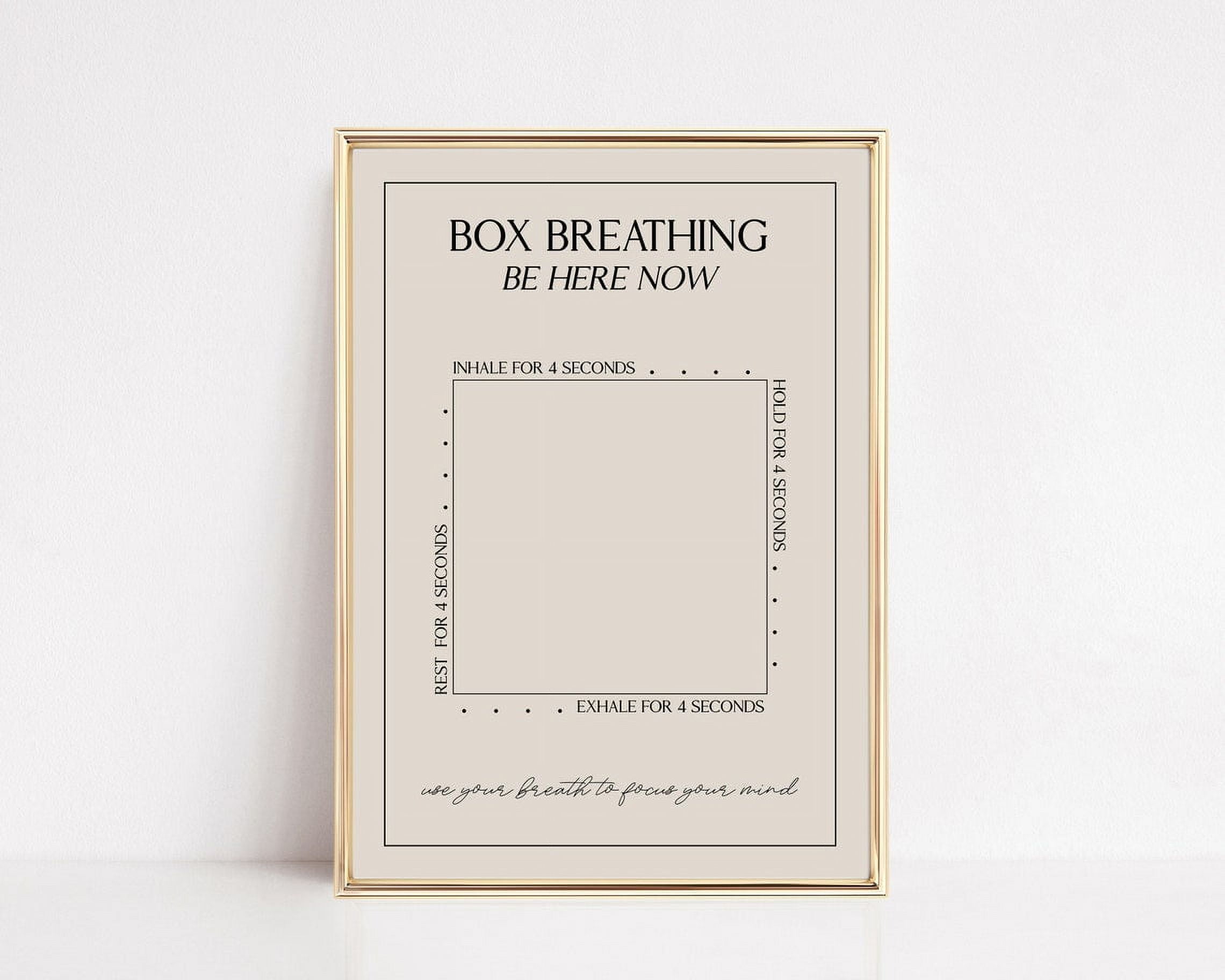 Box Breathing Print Mindfulness Art Print Mental Health Art Grounding ...