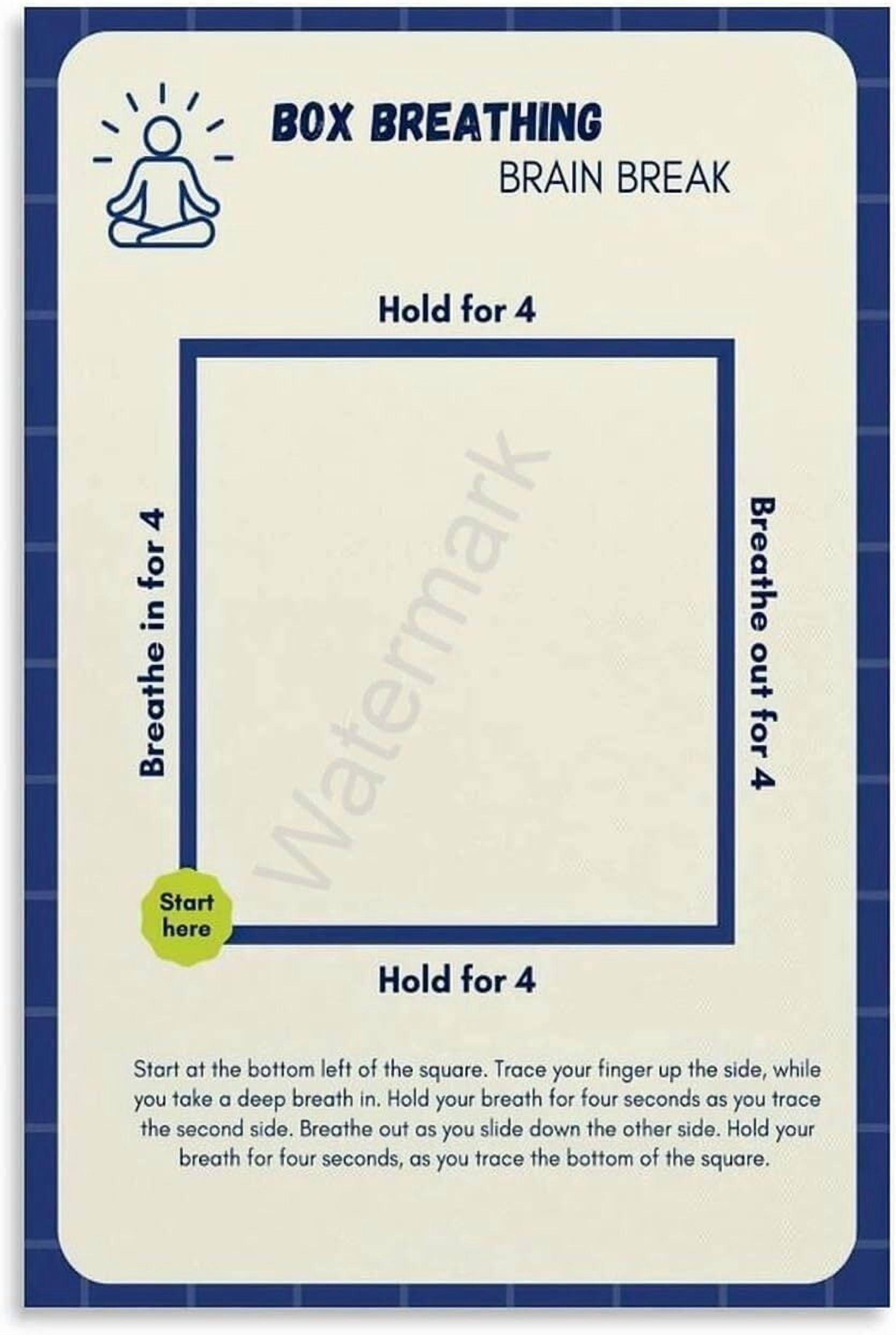 Box Breathing Technique Poster Mindful Breathing Mental Health Poster ...