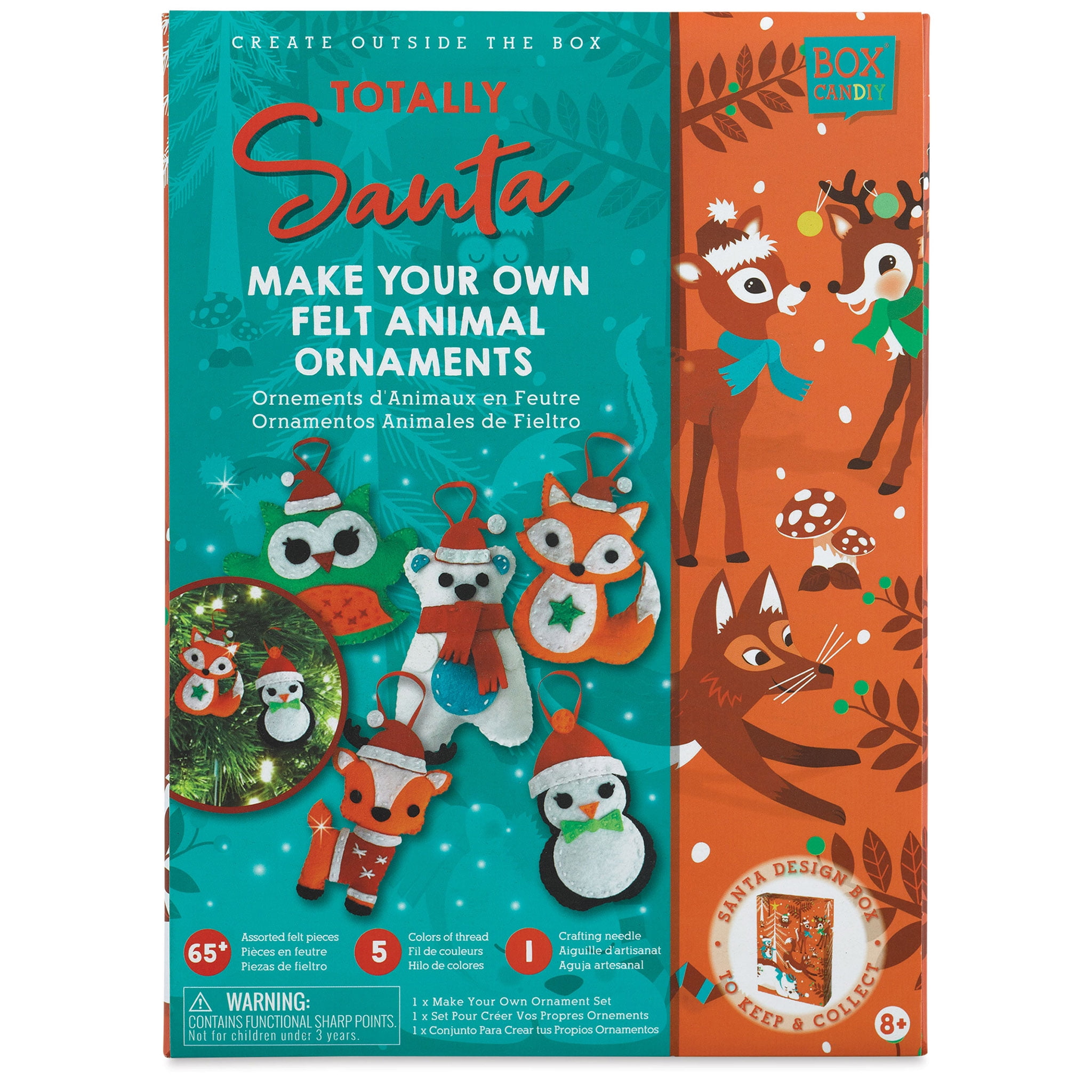 Box CanDIY Totally Santa Make Your Own Felt Animal Ornaments Kit ...