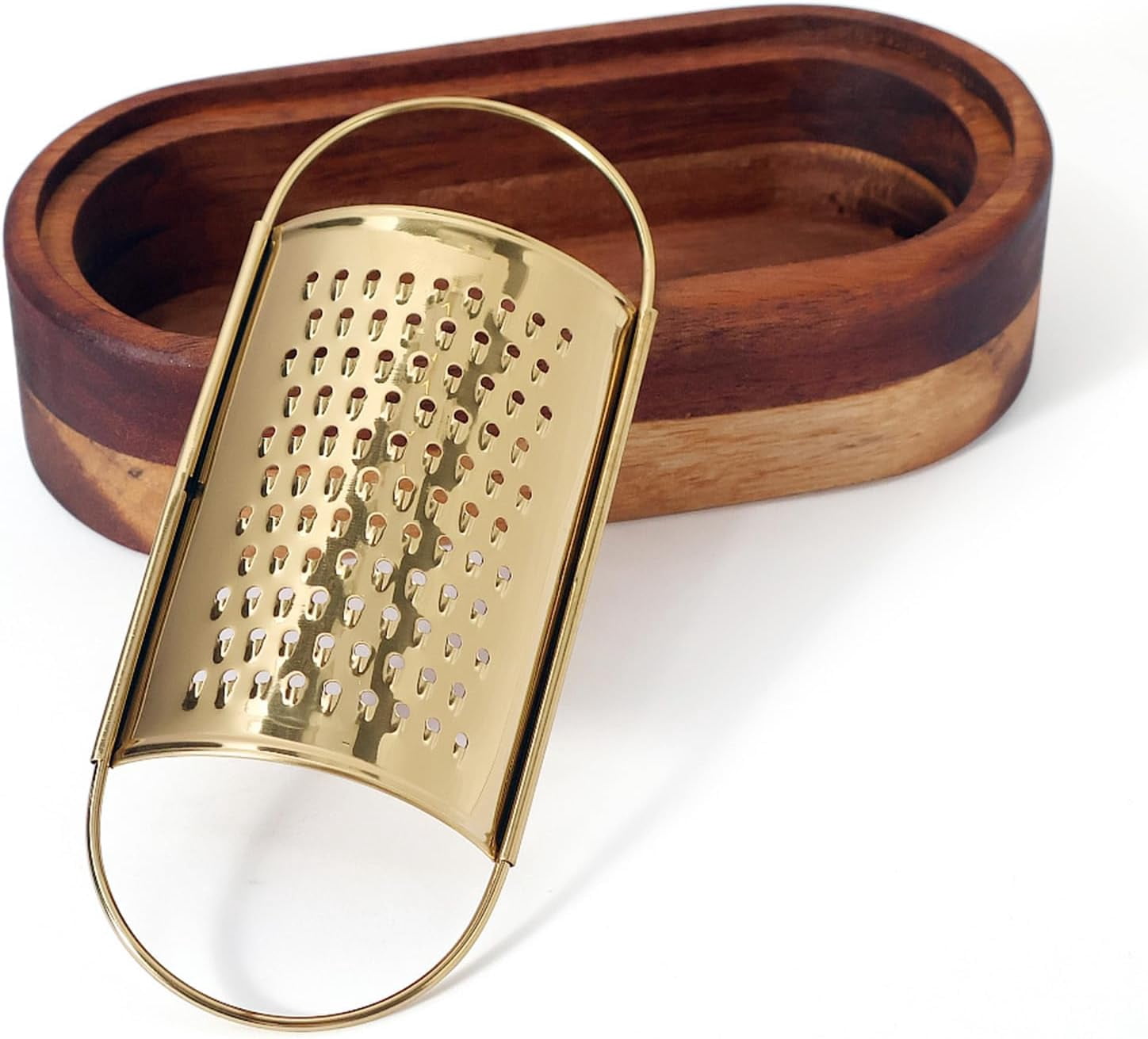 Box Cheese Grater With Container Stainless Steel Parmesan Wood Handle ...