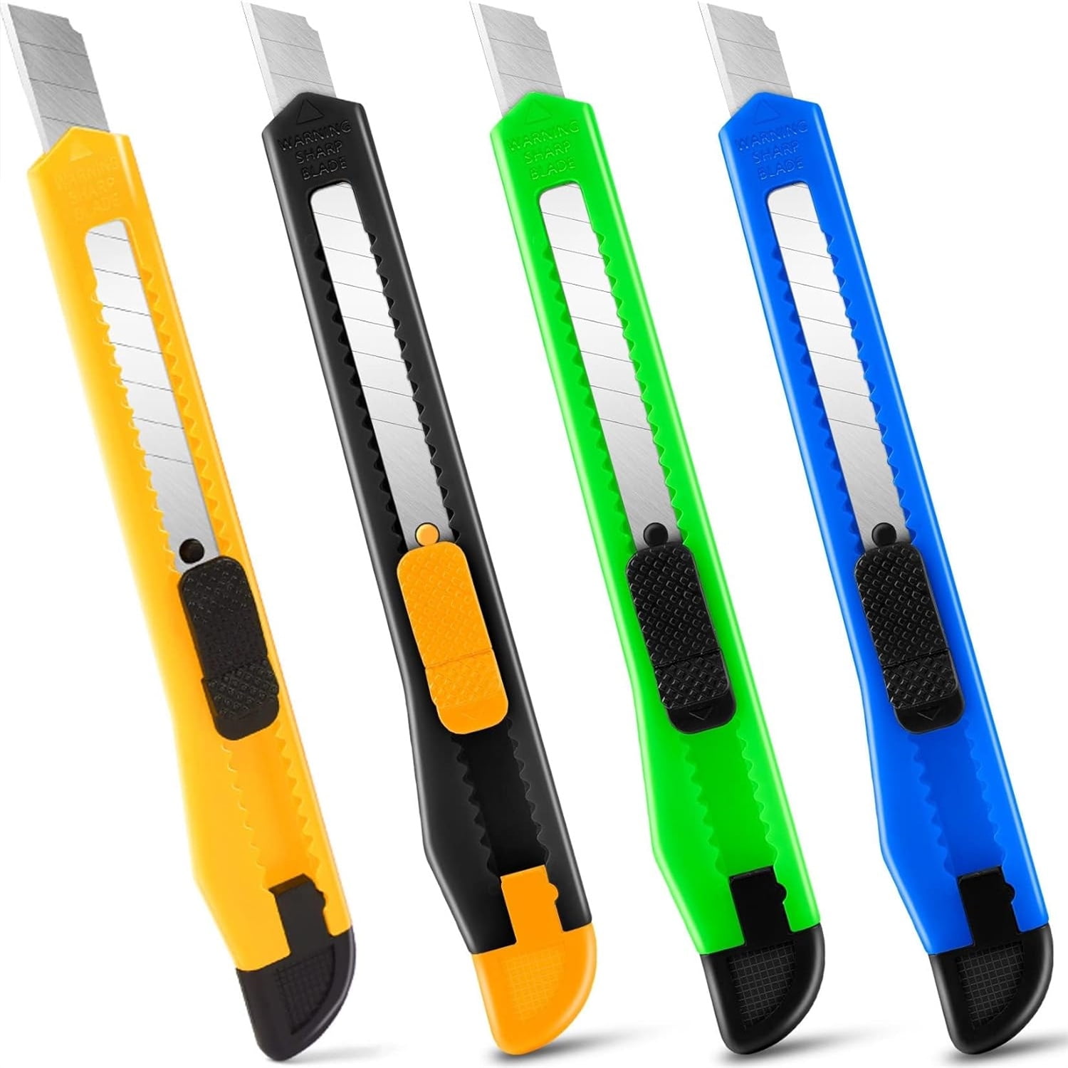 Box Cutter Retractable - 4 Pack - Premium Utility Knife - 9mm Wide Snap ...