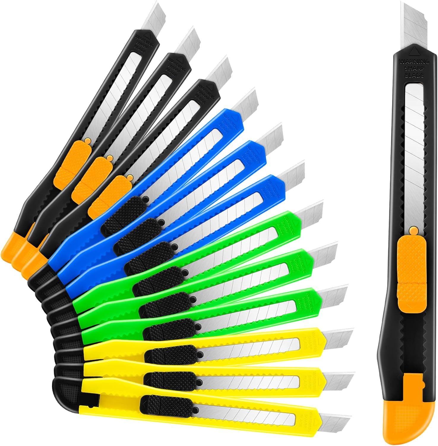 Box Cutter Retractable - 4 Pack - Premium Utility Knife - 9mm Wide Snap ...