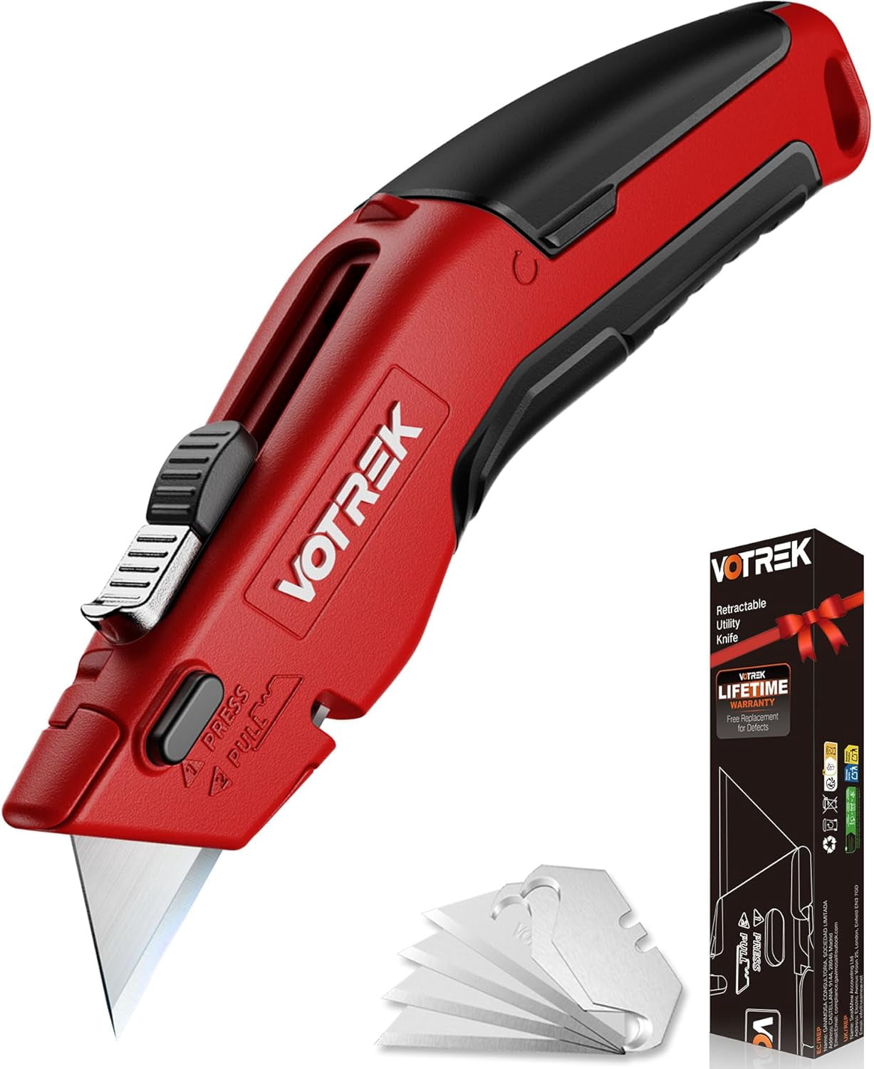 Box Cutter Utility Knife, [2-in-1] Retractable Box Cutter, Heavy Duty ...