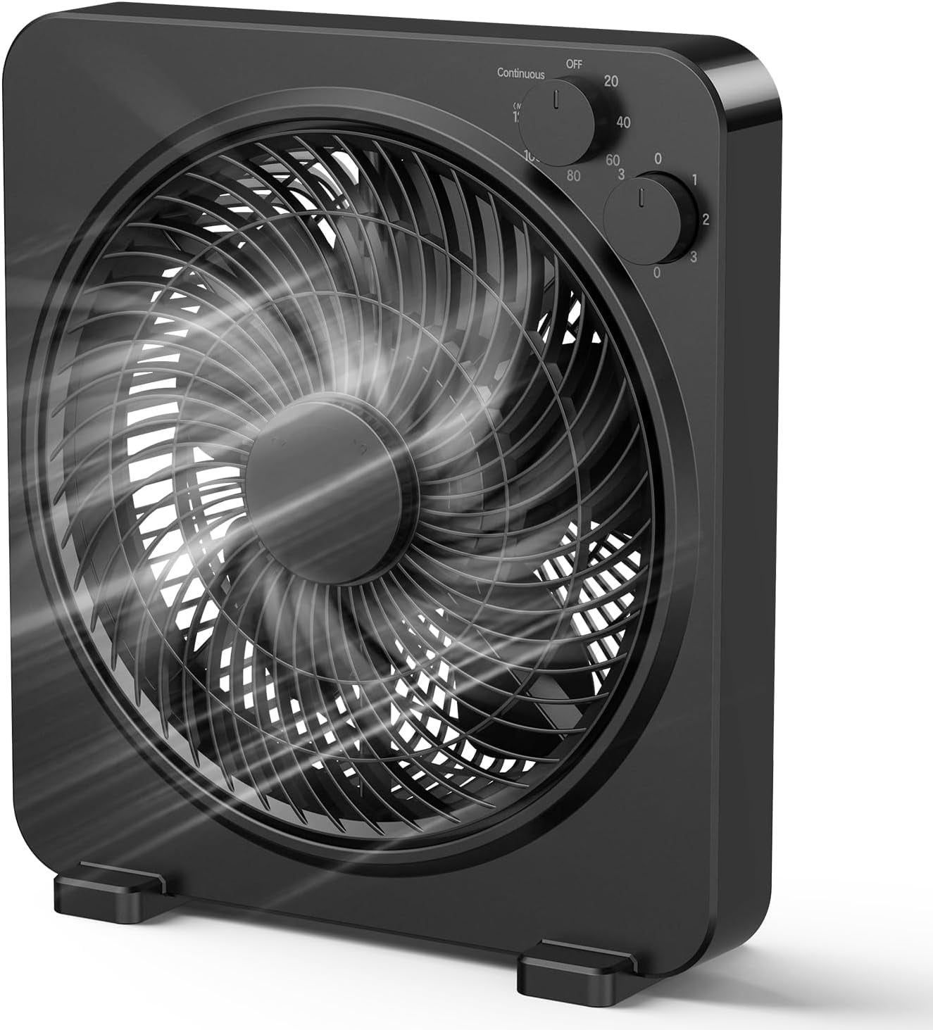 Box Fan, 13 Inches Desk Fan, Powerful Airflow Table Fan with 3 Speeds ...