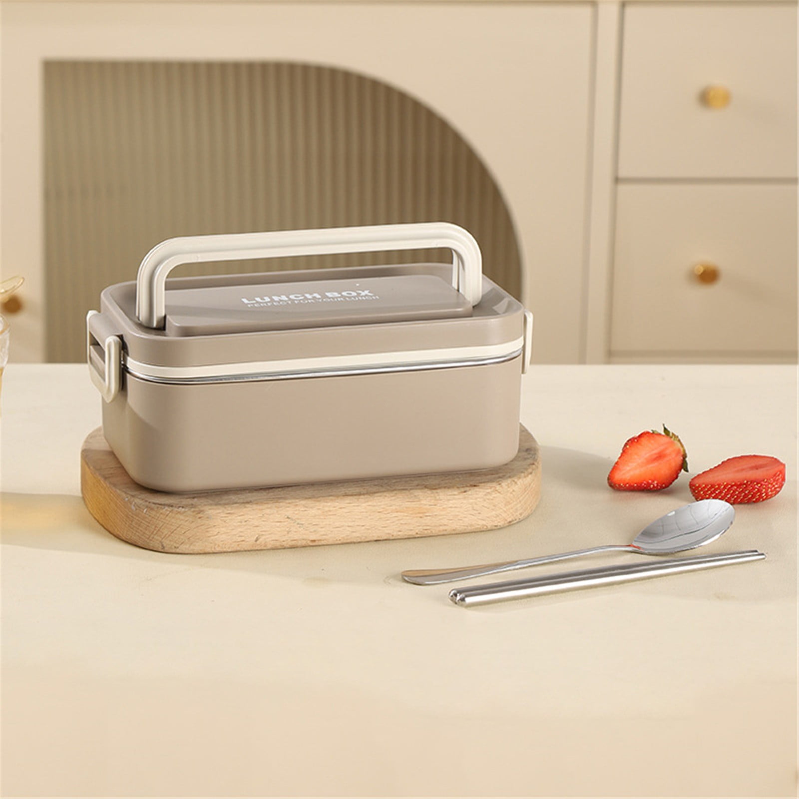 Box Lunchbox For Adults 3 Stackable Containers Modern Minimalist Design ...