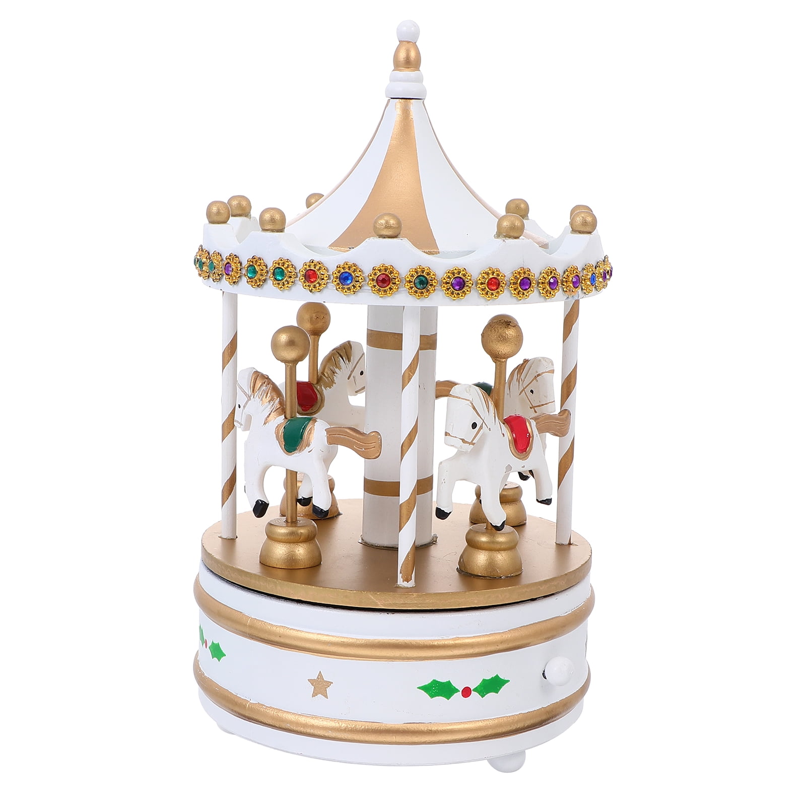 Golden Synthetic Material Carousel Music Box for Decor Practical Long ...