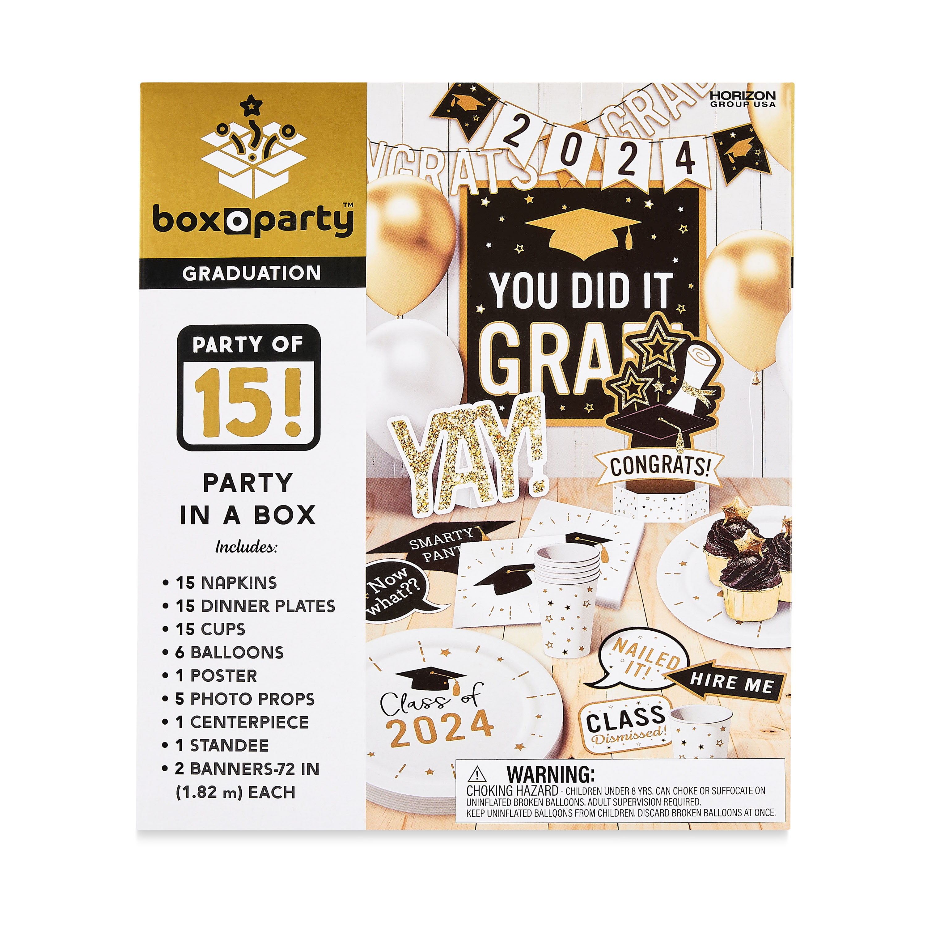 Box O Party 2024 Graduation Party In a Box, 61-Piece Paper Set ...