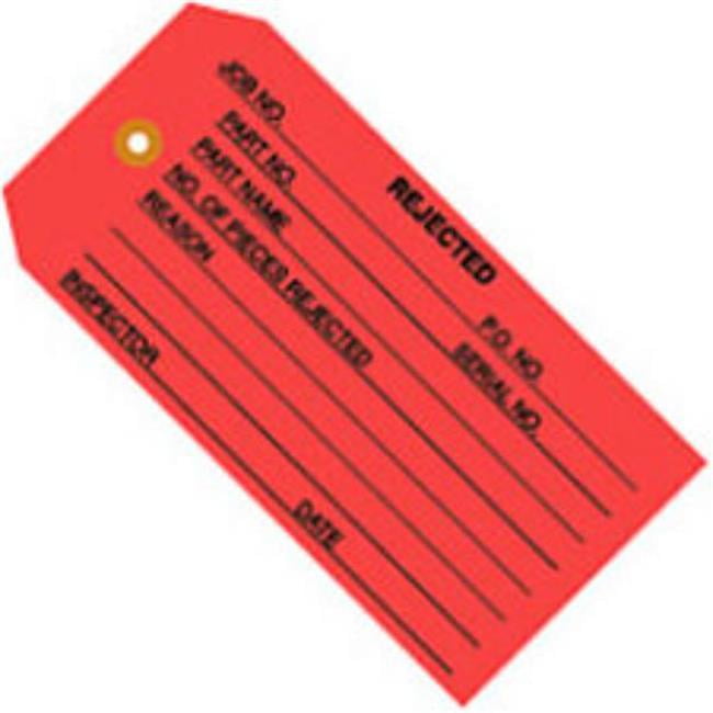 Box Packaging B43268 Rejected Inspection Tags, Red - No.5 - 4.75 x 2. ...