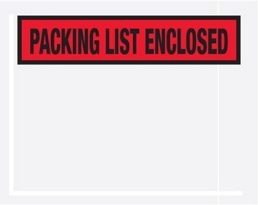 Box Partner 4-1/2" x 5-1/2" Red Packing List Enclosed Envelopes, 1000 ...