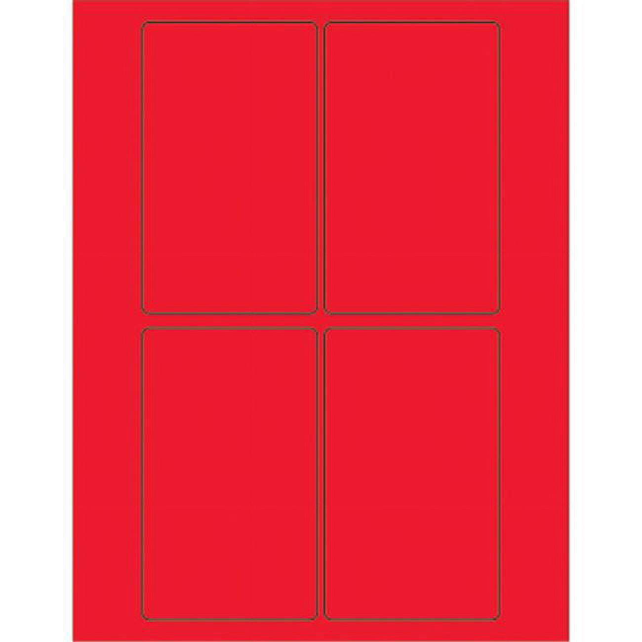 Box Partners 3 x 5 in. Fluorescent Red Rectangle Laser Labels - Pack of ...