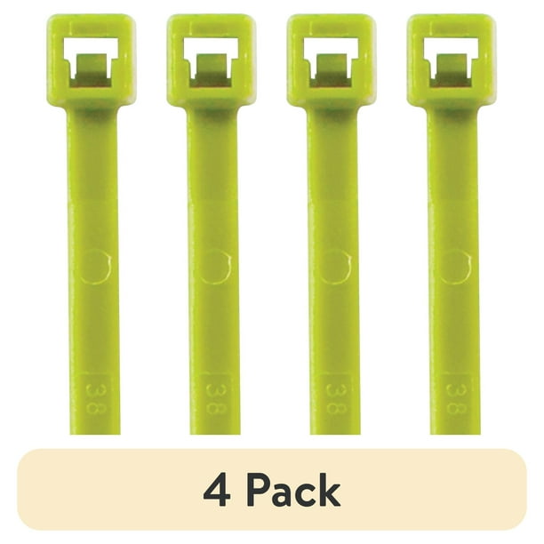 (4 pack) Box Partners Colored Cable Ties 40# 5 1/2" Fluorescent Green ...