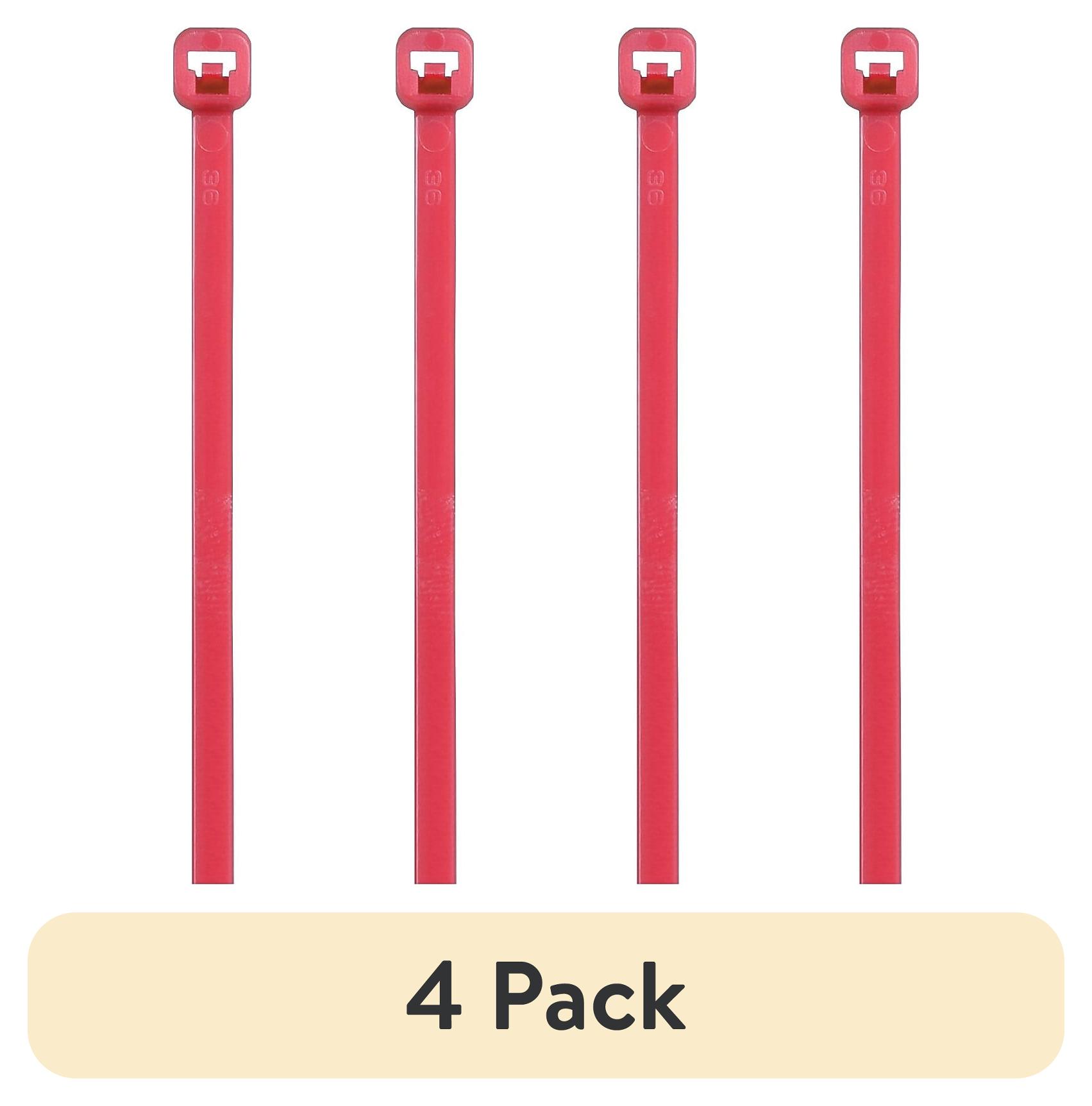(4 pack) Box Partners Colored Cable Ties 40# 8" Red 1000/Case CT444B ...