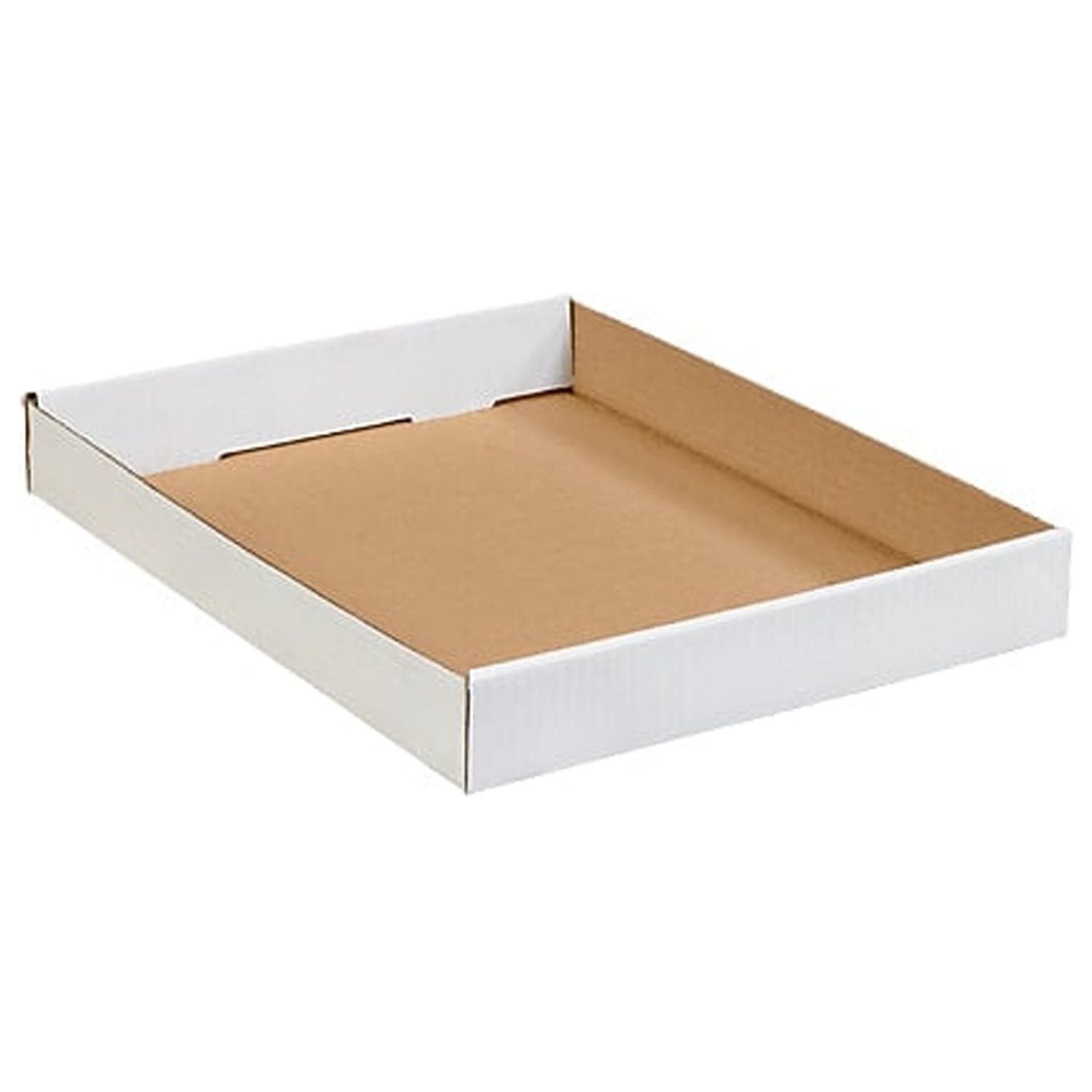 Box Partners Small White Corrugated Trays 15" x 12" x 1 3/4" for Moving ...