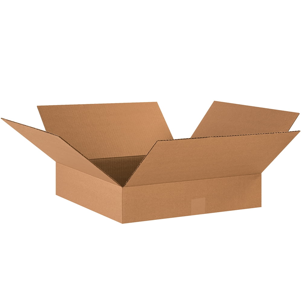 Box Partners Flat Corrugated Boxes 17" x 17" x 4" Kraft 25/Bundle 17174 ...