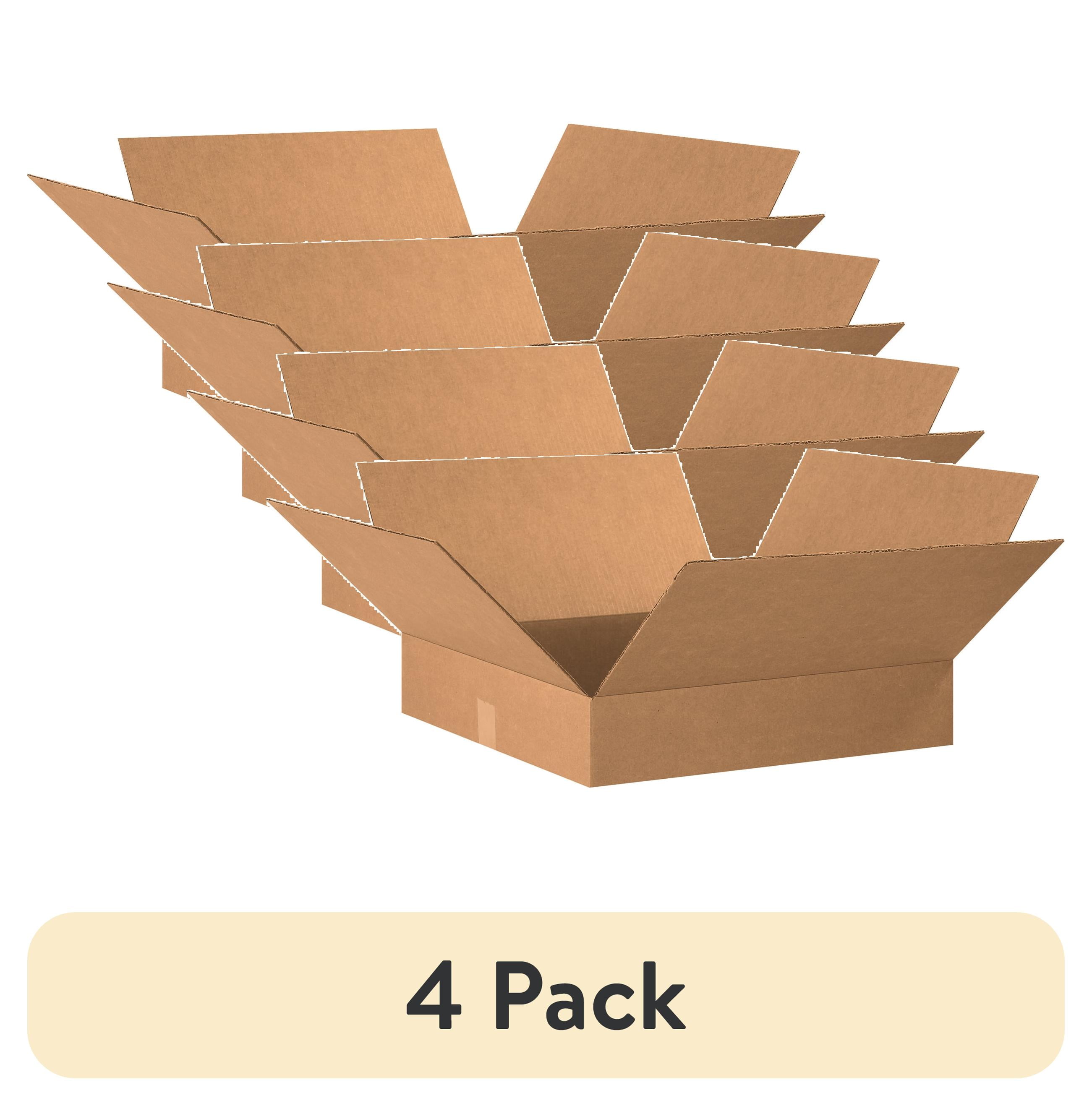 (4 pack) Box Partners Flat Corrugated Bxs,20x20x4,Kraft,10/BDL - BXP ...