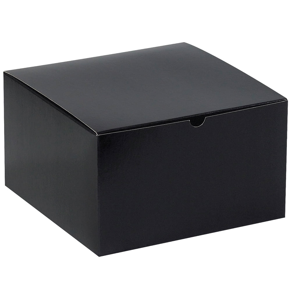 Partners Brand Black Gloss Gift Boxes 10" x 10" x 6", Case of 50 ...