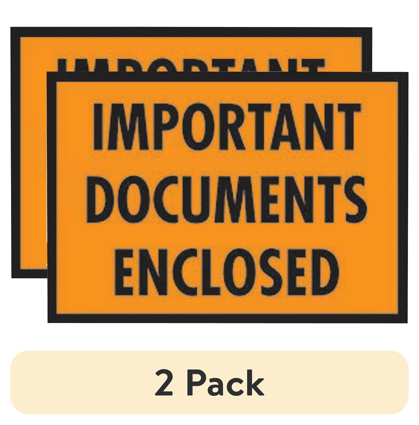 (2 pack) Box Partners "Important Documents Enclosed" Envelopes 5 1/4" x ...