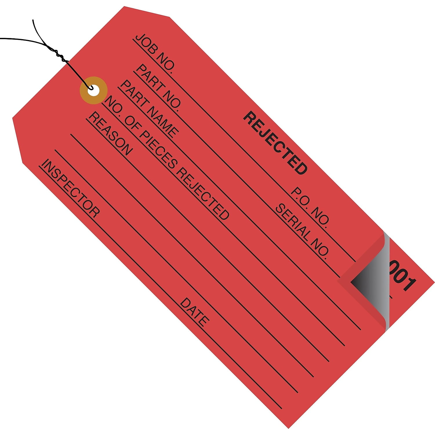 Box Partners Inspection Tags 2 Part Numbered 001-499 Pre-Wired ...