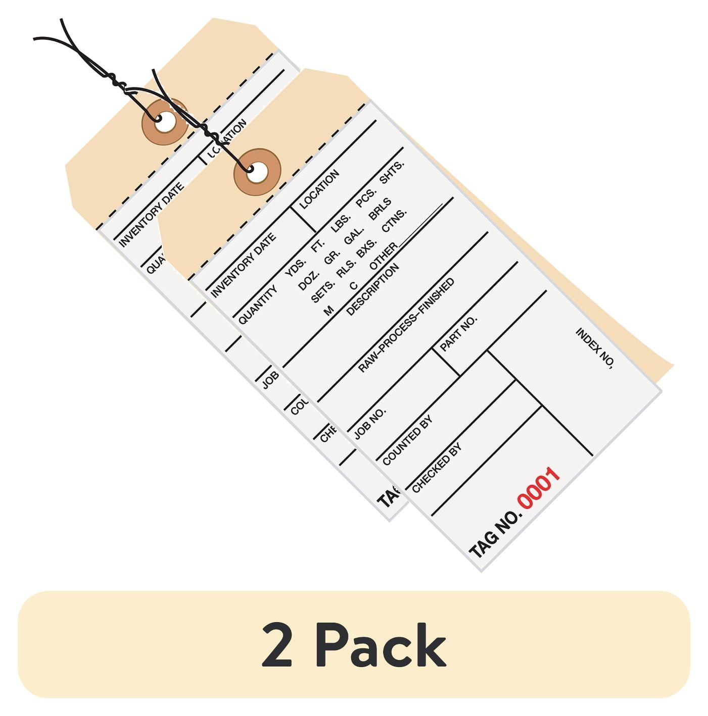 (2 pack) Box Partners Inventory Tags 2 Part Carbonless # 8 Pre-Wired ...