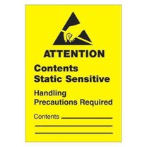 Tape Logic Labels "Attention - Observe Precautions" 4" x 4" Black ...