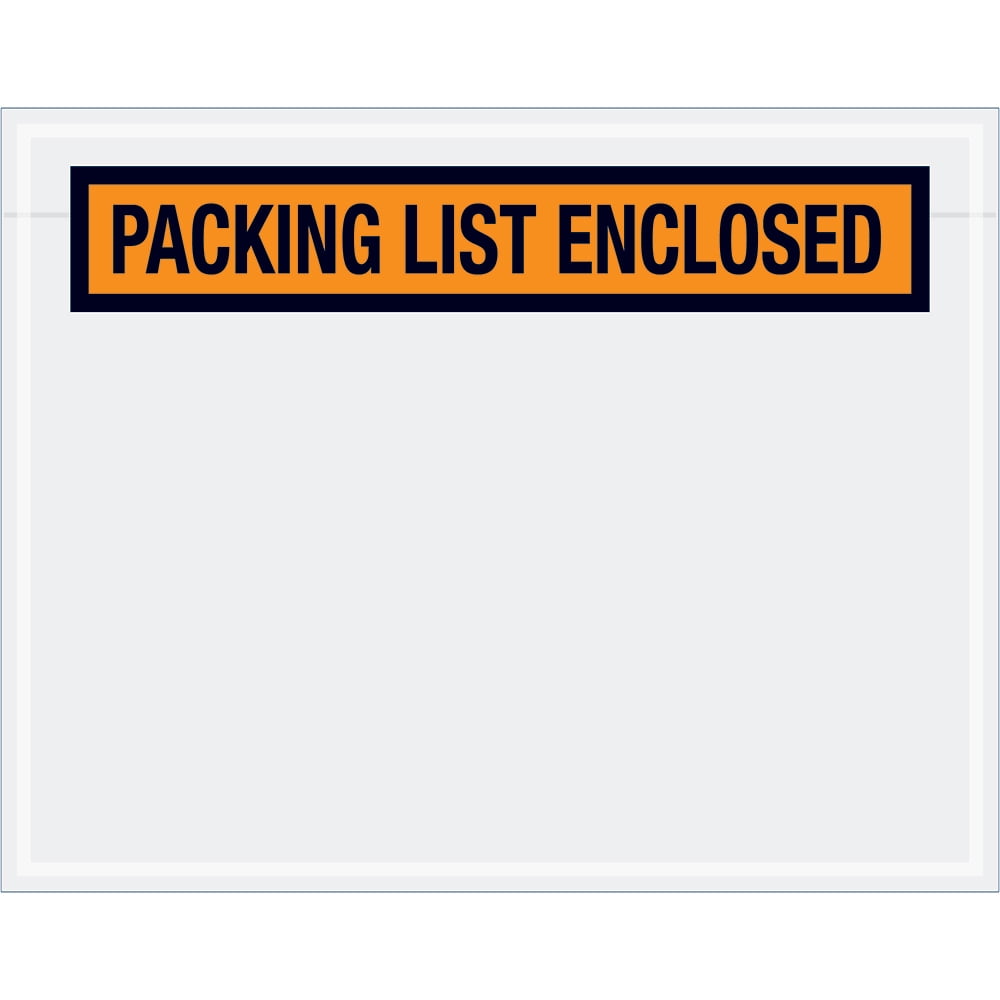 Box Partners "Packing List Enclosed" Envelopes 7" x 5 1/2" Orange 1000 ...