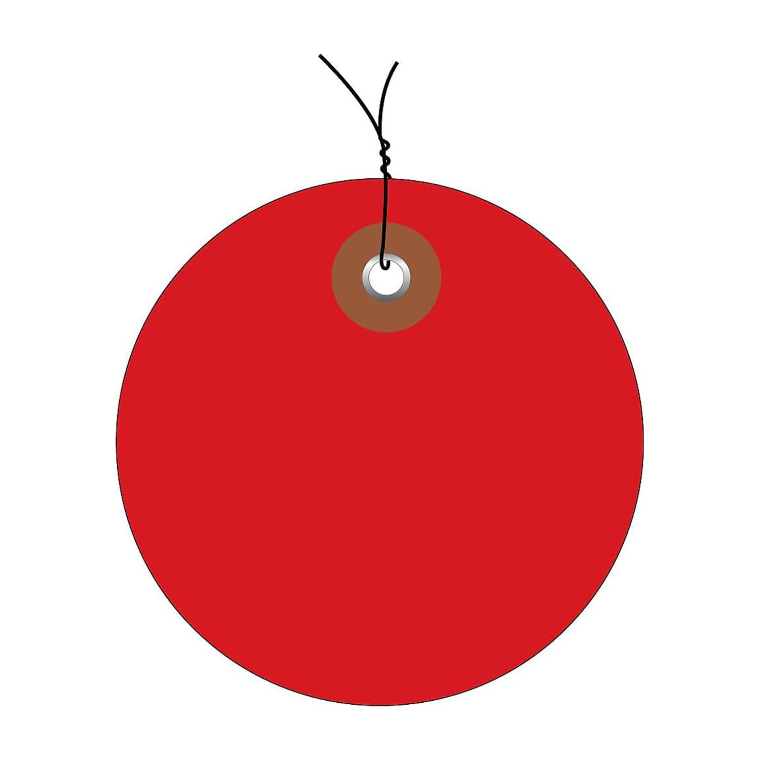 Box Partners Plastic Circle Tags Pre-Wired 2" Red 100/Each G26070W ...