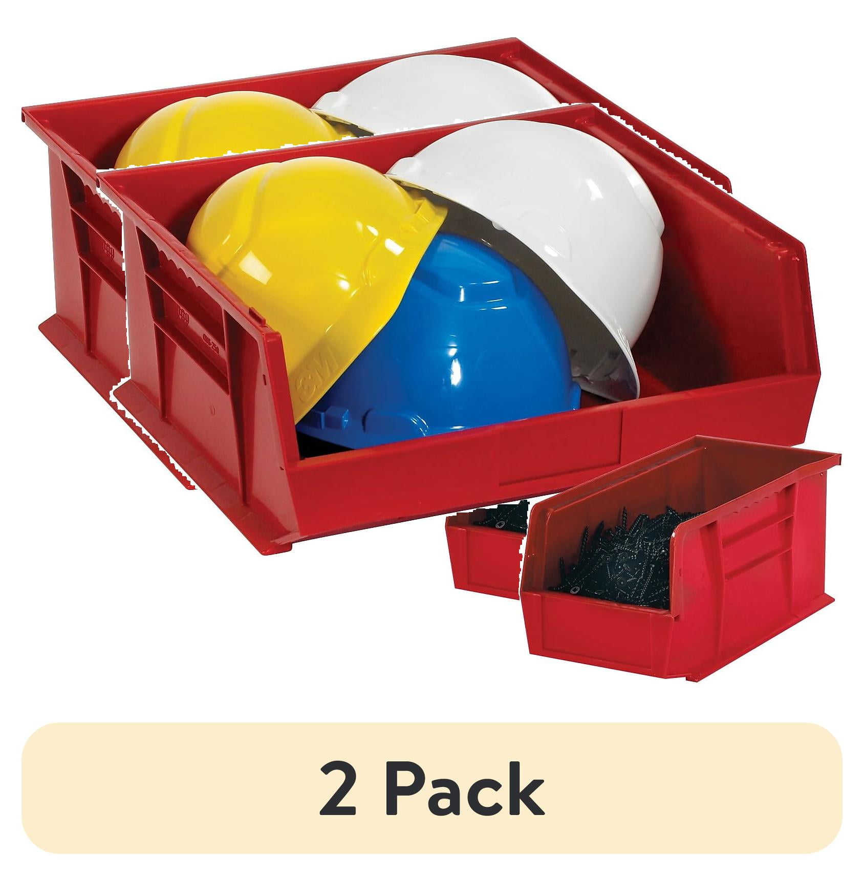 (2 pack) Box Partners Plastic Stack & Hang Bin Boxes 10 7/8" x 4 1/8" x 4" Red 12/Case BINP1144R ...