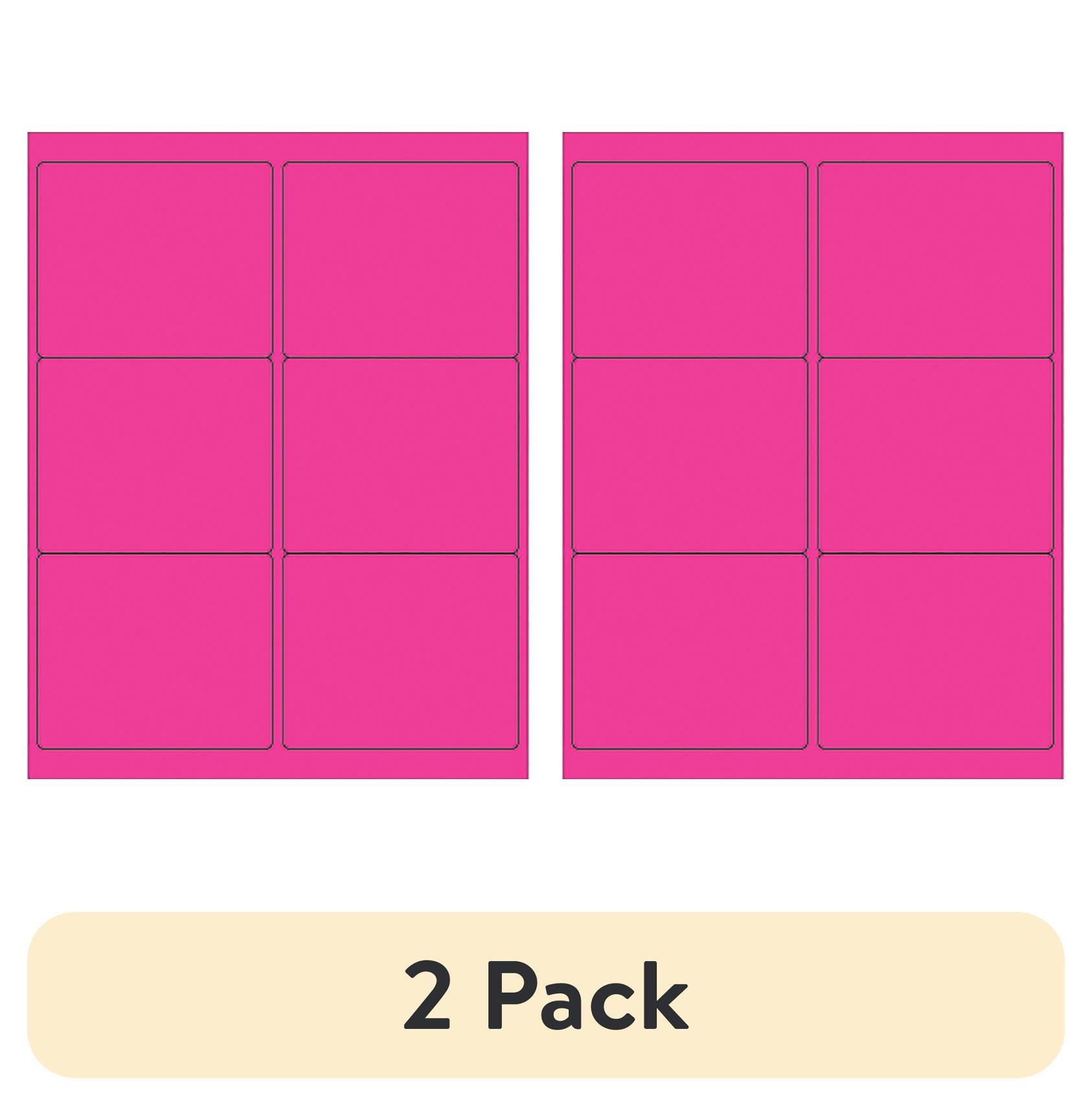 (2 pack) Box Partners Rectangle Laser Labels 4" x 3 1/3" Fluorescent ...