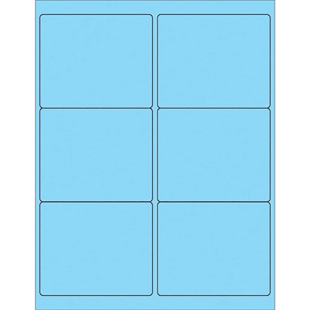 Box Partners Rectangle Laser Labels 4" x 3 1/3" Pastel Blue 600/Case ...