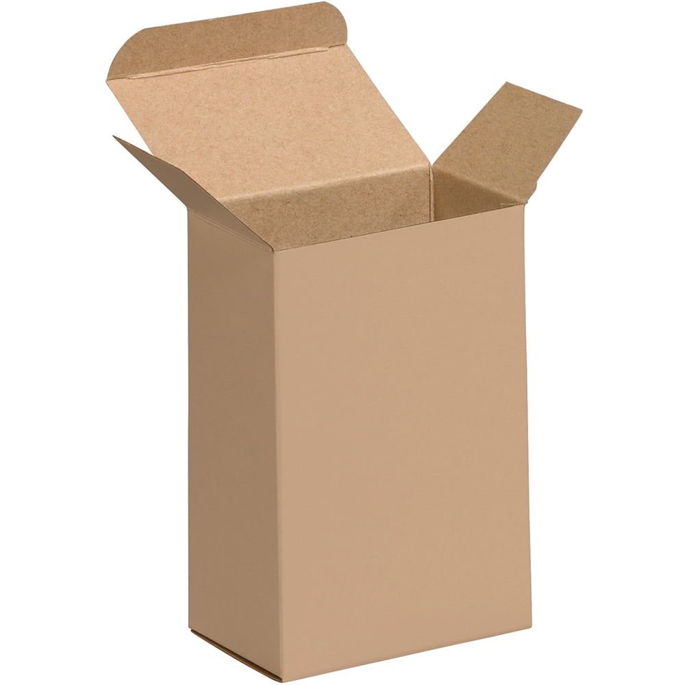 Box Partners Reverse Tuck Folding Cartons 2 1/2" x 1 3/4" x 4" Kraft ...
