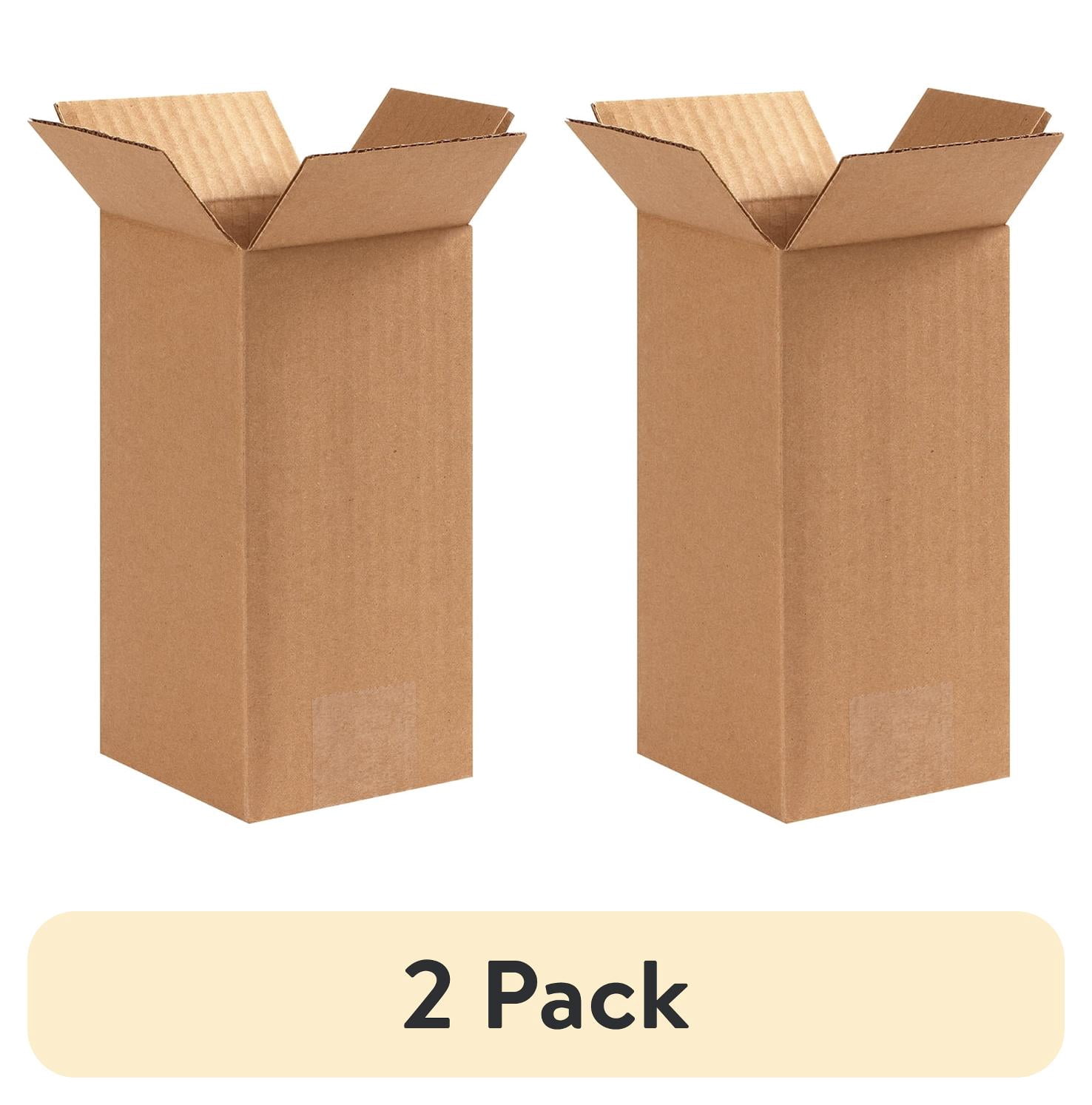 (2 pack) Box Partners Tall Corrugated Bxs,4x4x8,Kraft,25/BDL - BXP 448 ...
