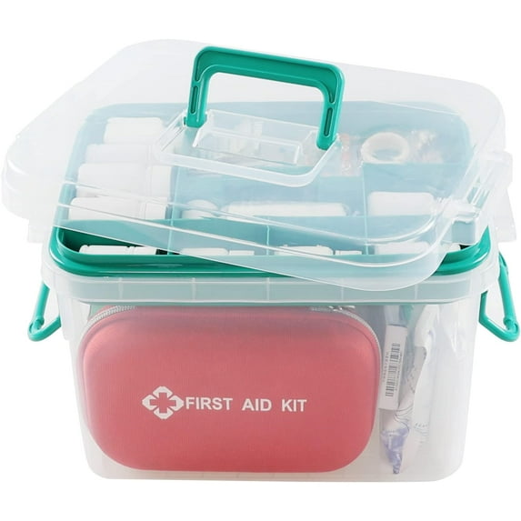 Box, Plastic First Aid Storage Box, Emergency Supplies Organizer with ...
