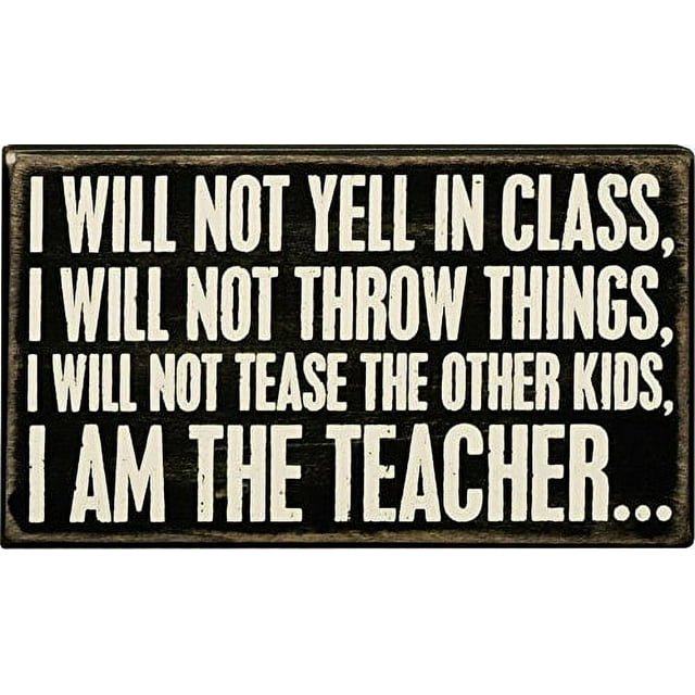 Box Sign- For School Teacher- I Will Not Yell in Class - Walmart.com