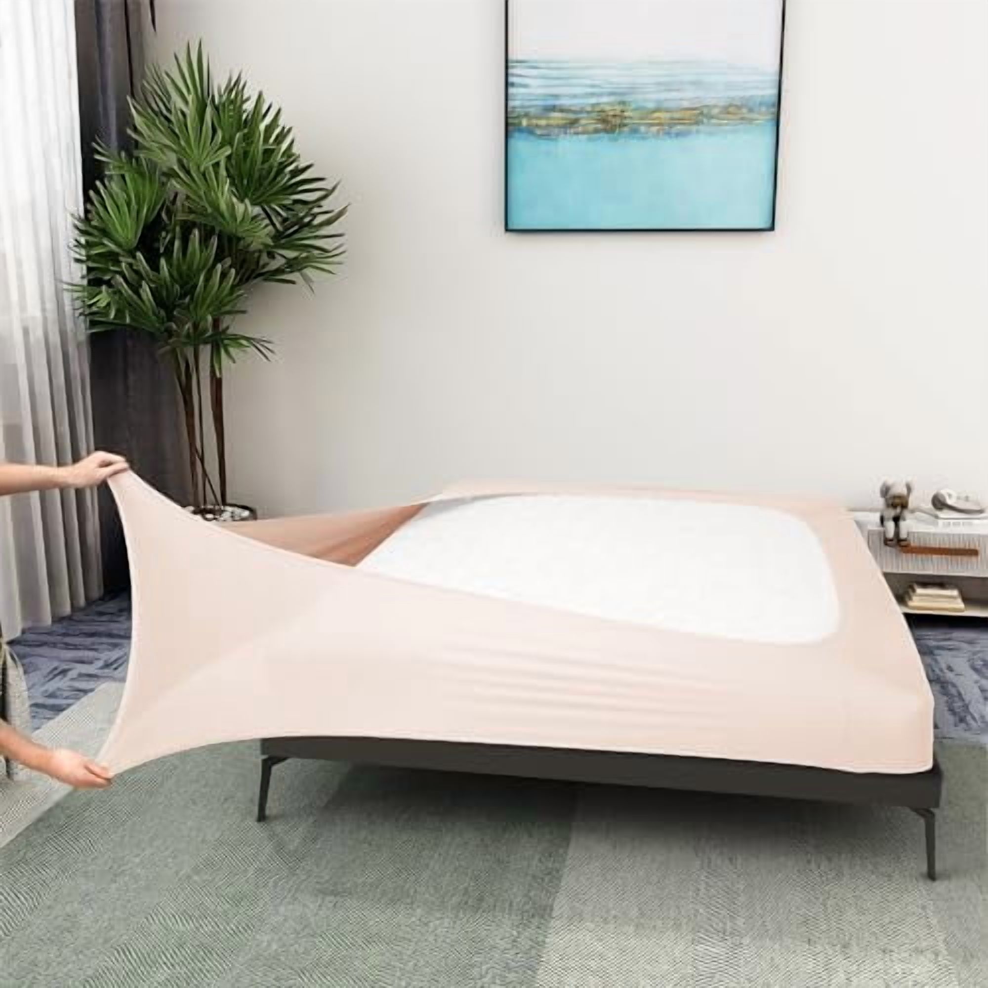 Box Spring Cover Queen/Cal Queen Size - Jersey Knit & Stretchy Wrap ...