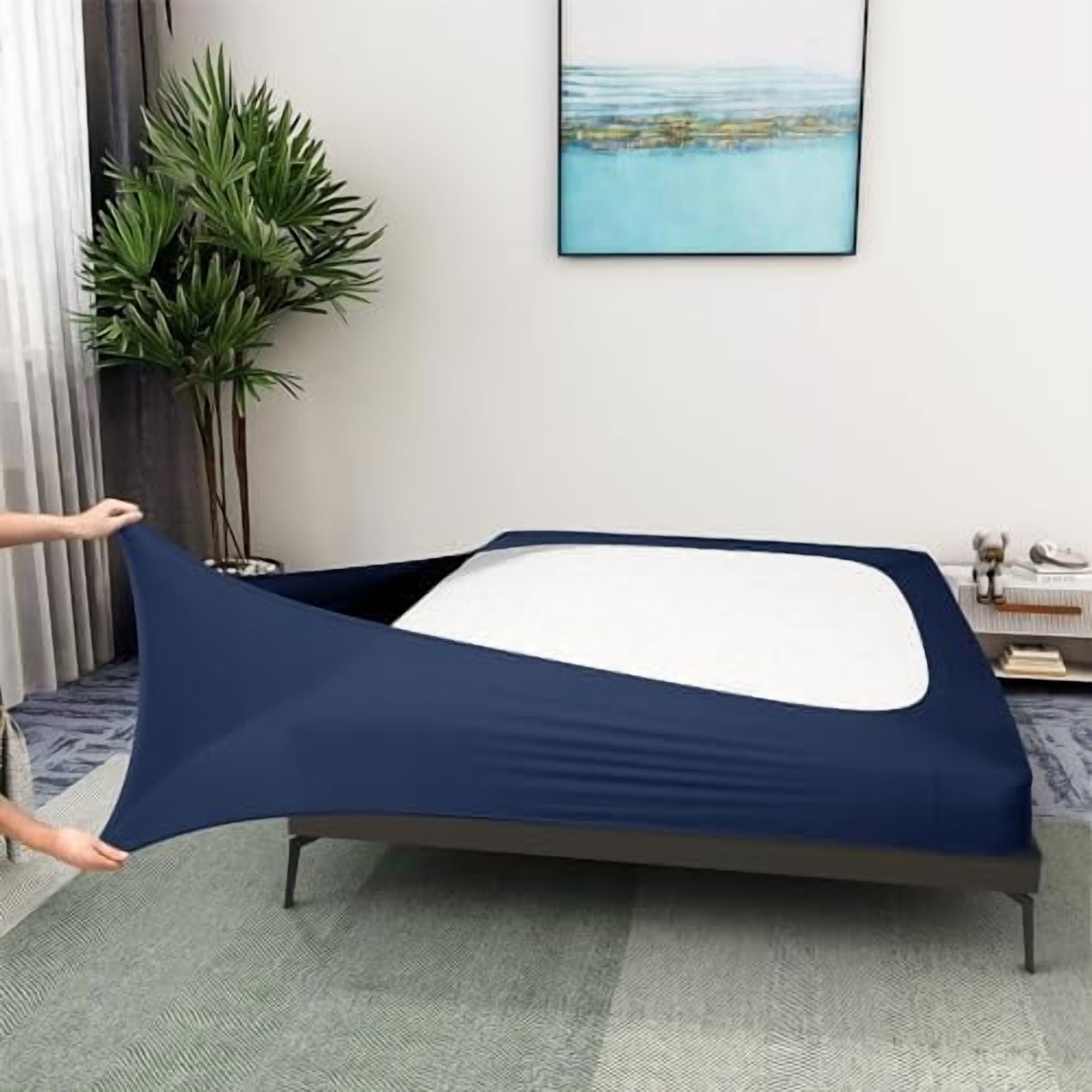 Box Spring Cover Twin/Twin XL Size - Jersey Knit & Stretchy Wrap Around ...