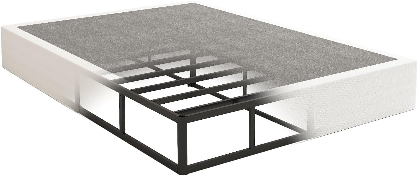 Box Spring for Full Bed, 9 inch Full Size Box Spring Only, Strong Metal ...