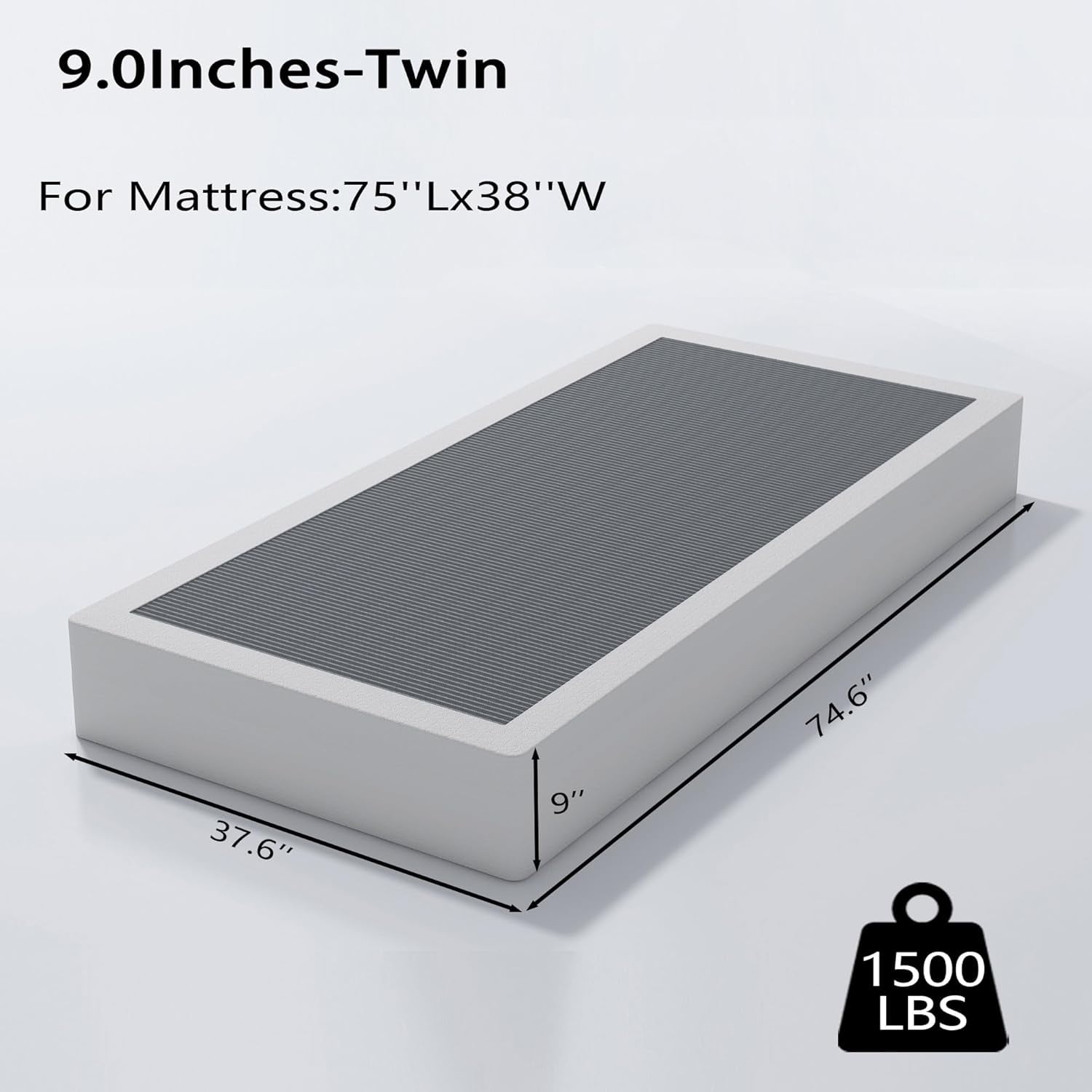 Box Springs Twin 9 Inch, Heavy Duty Metal Frame Mattress Foundation ...