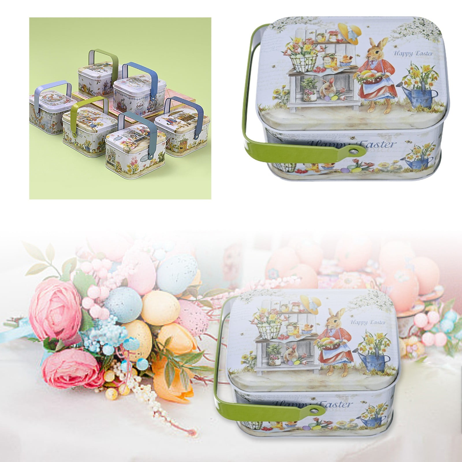 Box Tinplate Box Easter Decor Portable Cookies Holder Party Candies ...