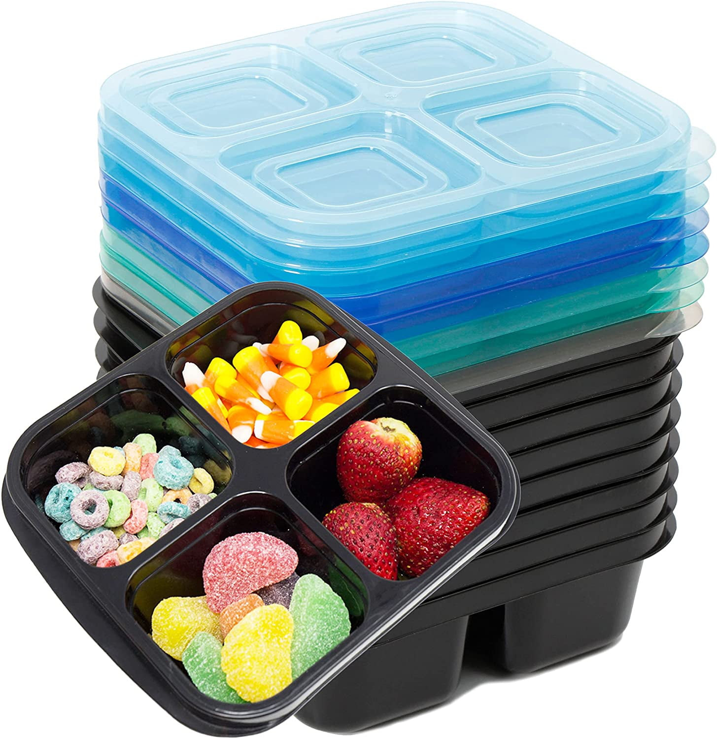 Box - Total 8 sets snack containers with vibrant color lids. It makes ...