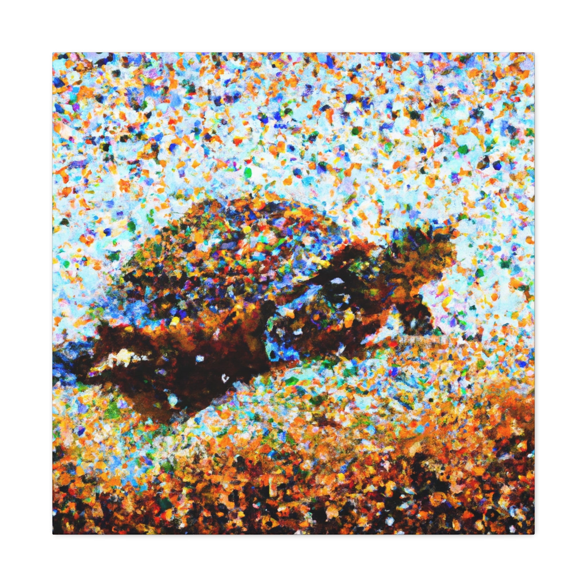 Box Turtle Pointillism. - Canvas - Walmart.com