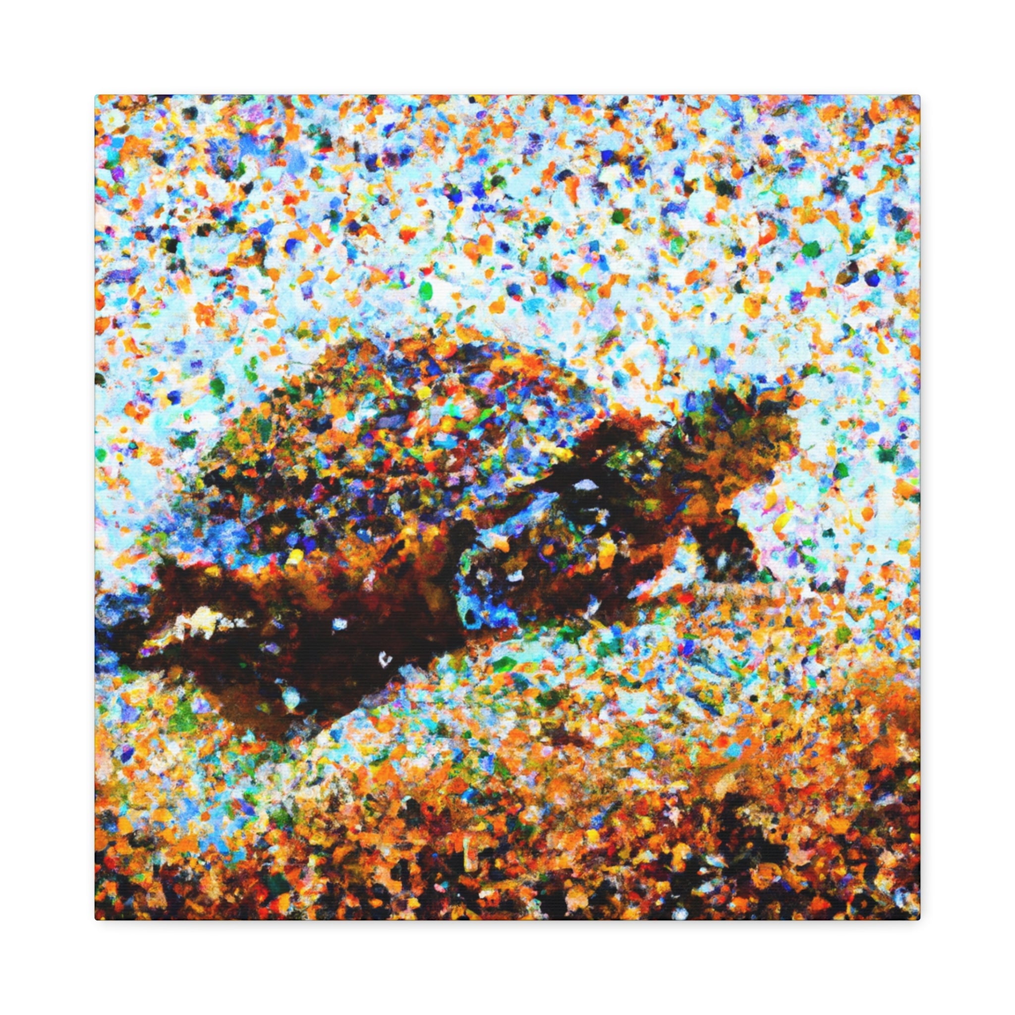 Box Turtle Pointillism. - Canvas - Walmart.com