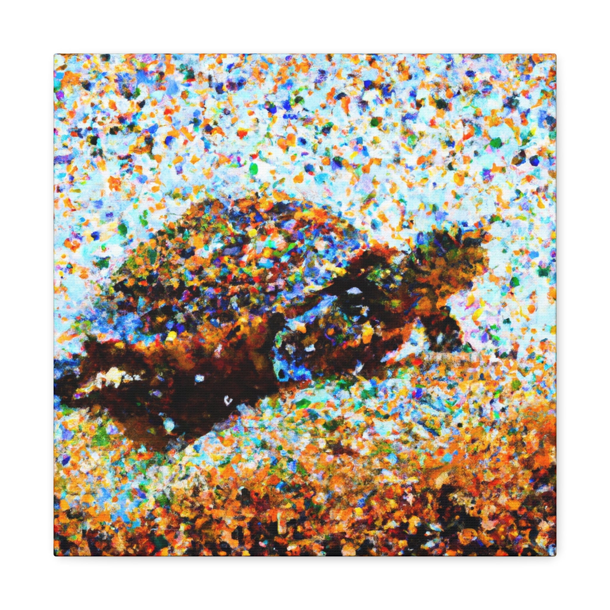 Box Turtle Pointillism. - Canvas - Walmart.com